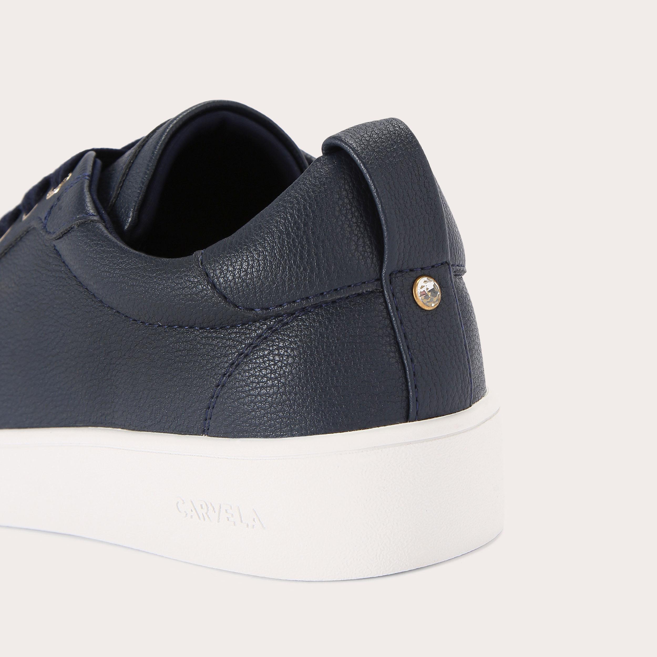 JOYFUL 2 Navy Lace Up Trainer by CARVELA