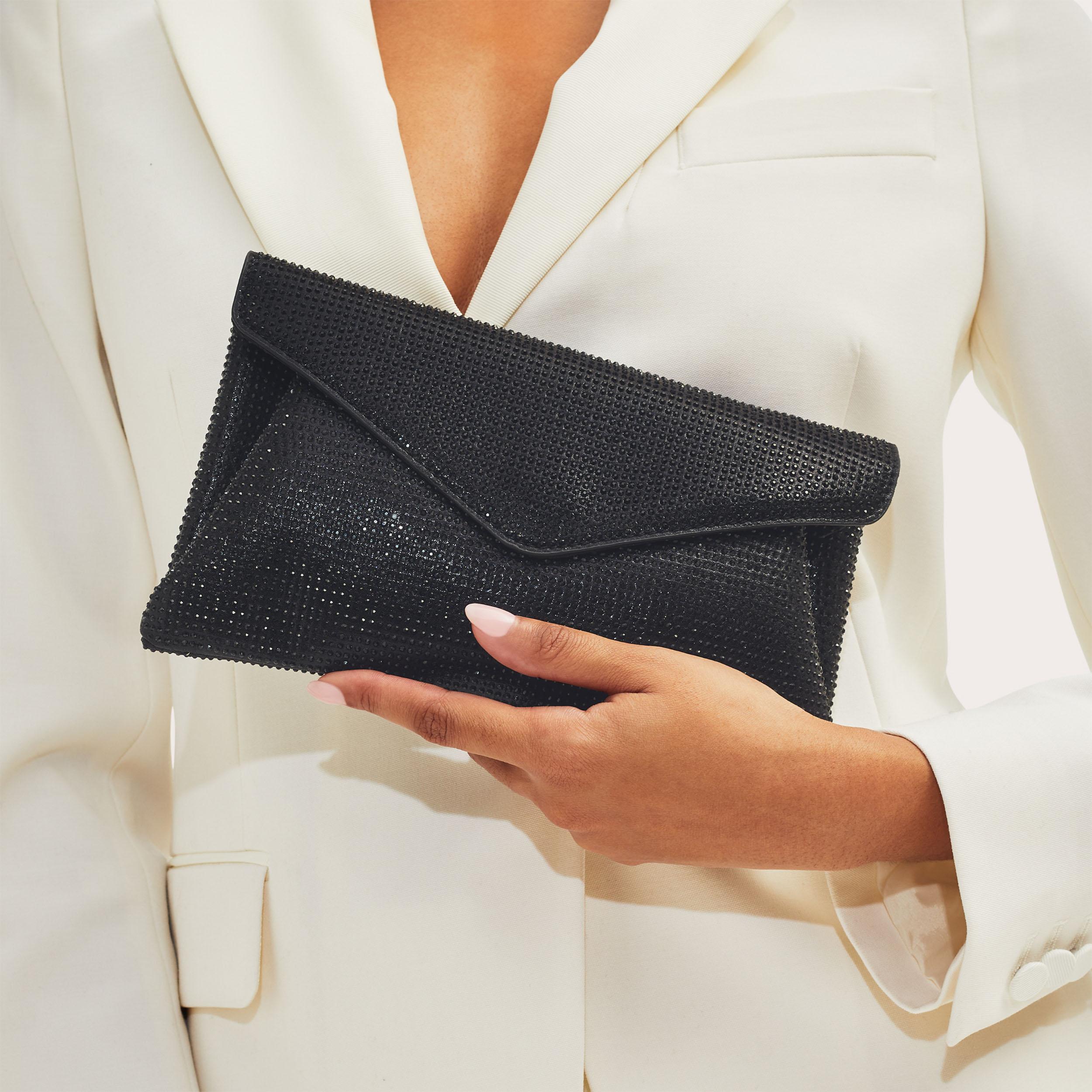 STARGAZE CLUTCH Black Crystal Clutch Bag by CARVELA