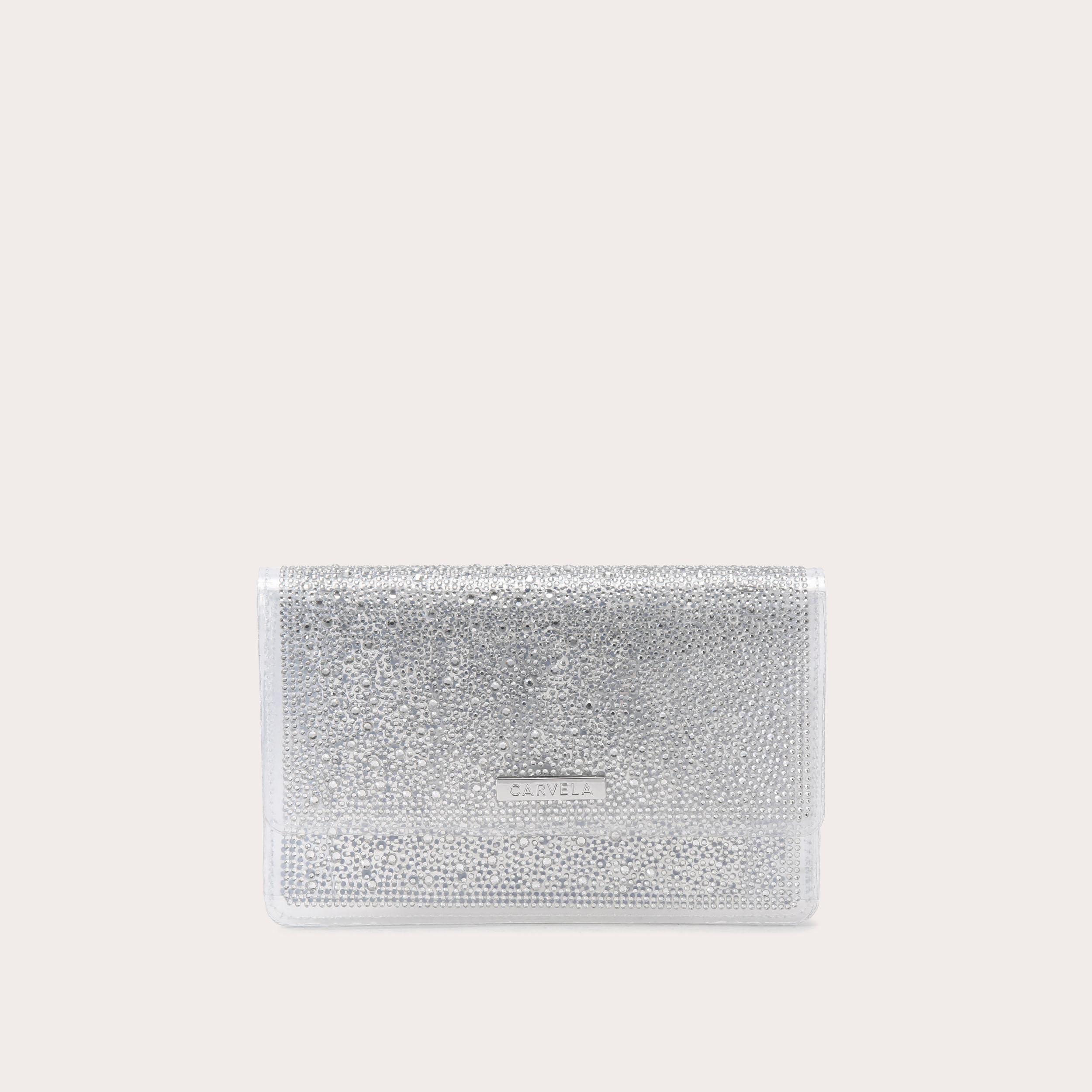 LOVEBIRD CLUTCH Silver Crystal Clutch Bag by CARVELA