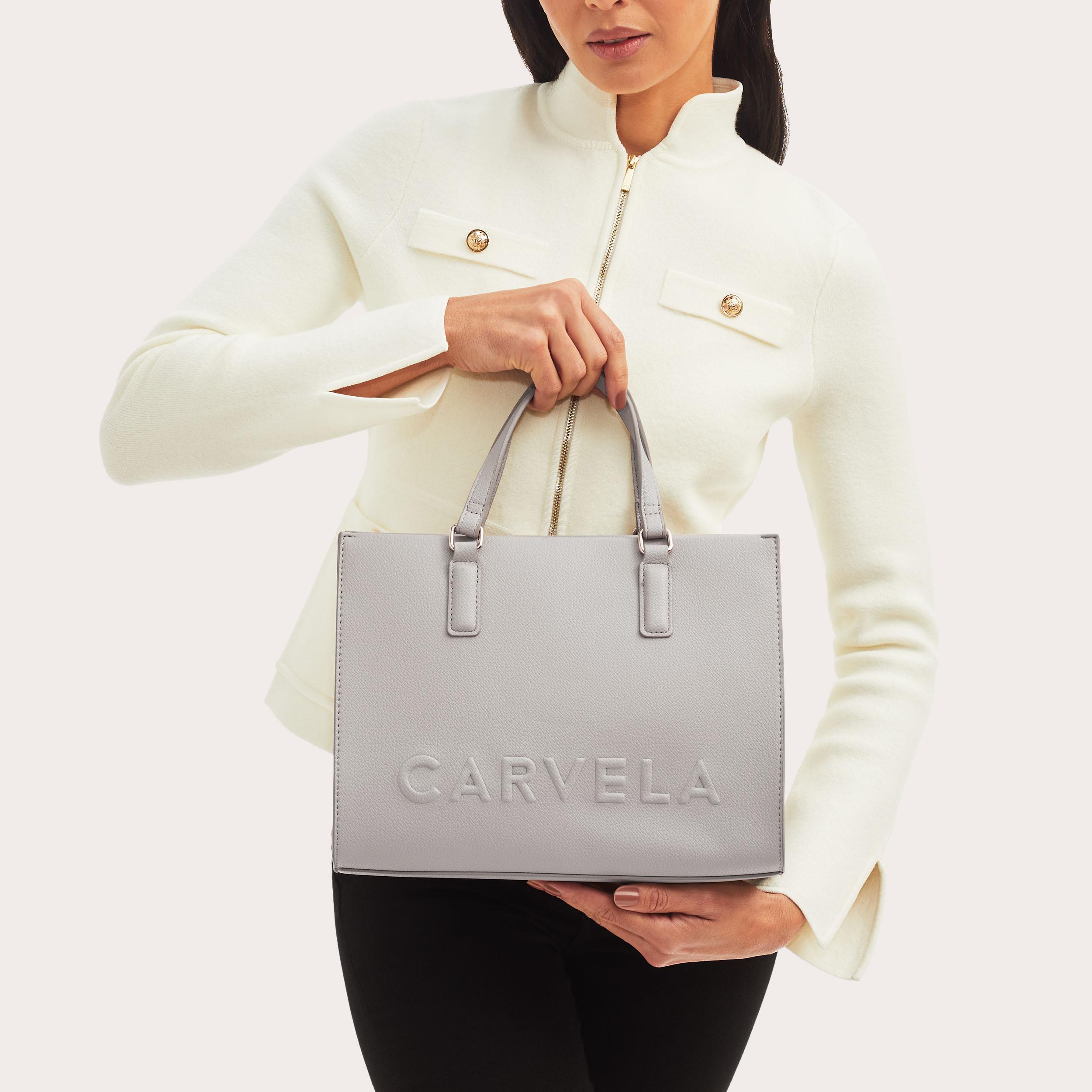 FRAME MIDI TOTE Grey Tote Bag by CARVELA
