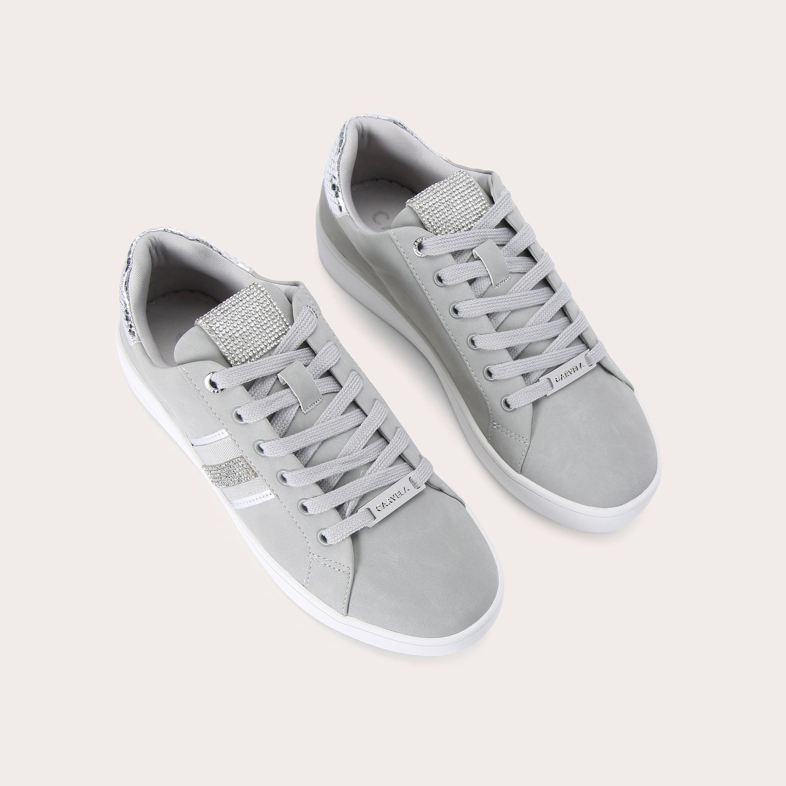 RAPID Grey Crystal Trainers by CARVELA