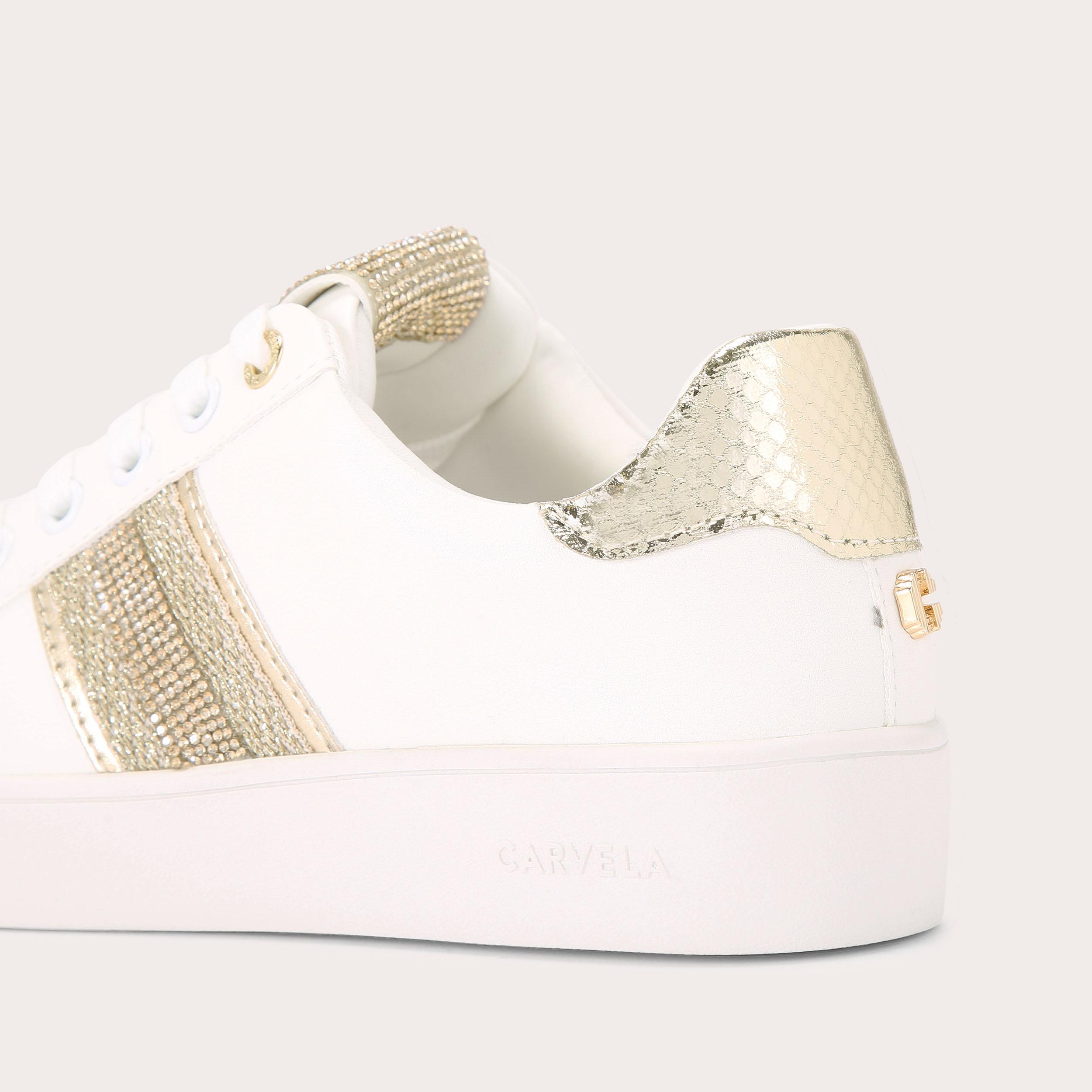 RAPID White Lace Up Trainer by CARVELA