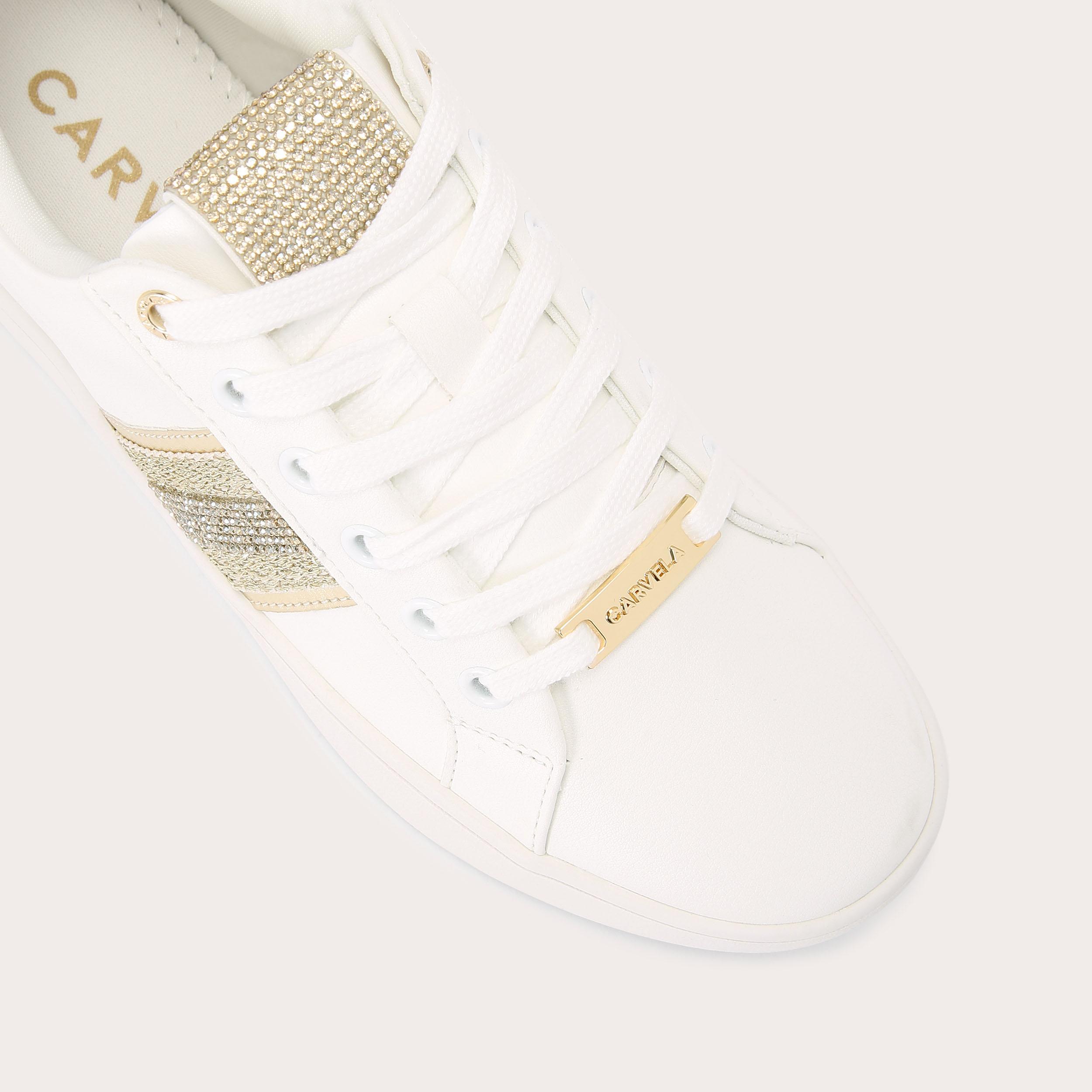 RAPID White Lace Up Trainer by CARVELA