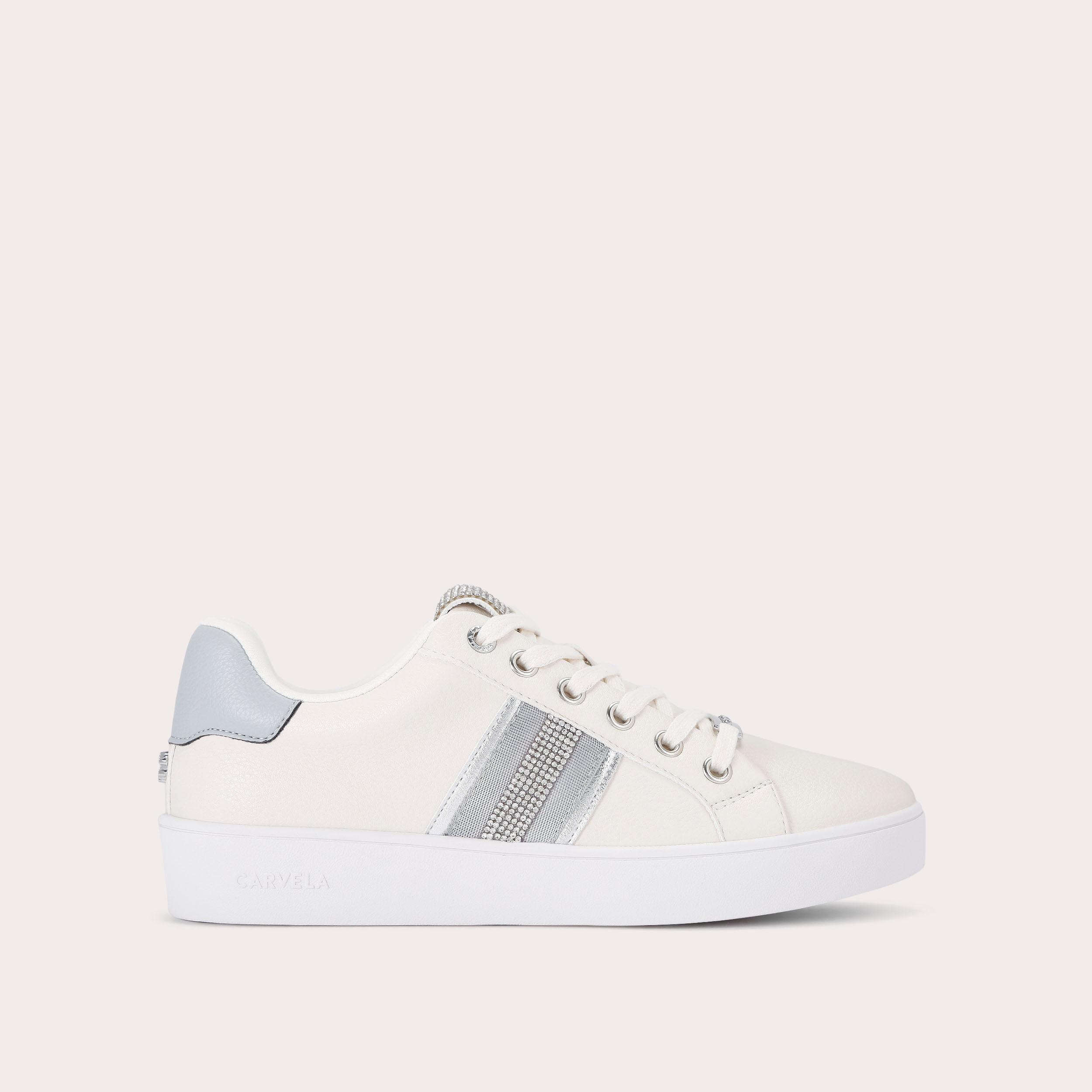 RAPID White Lace Up Trainer by CARVELA