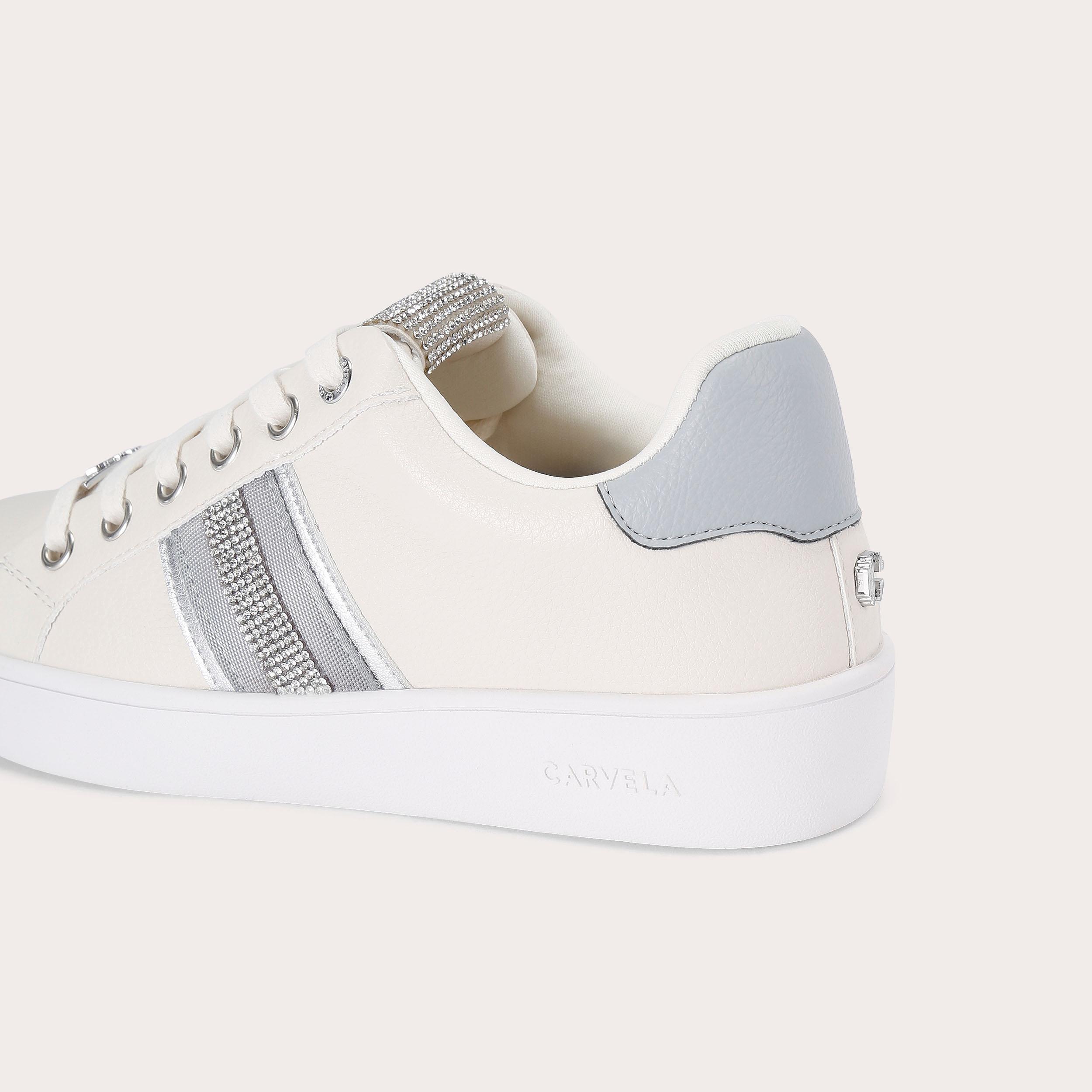 RAPID White Lace Up Trainer by CARVELA