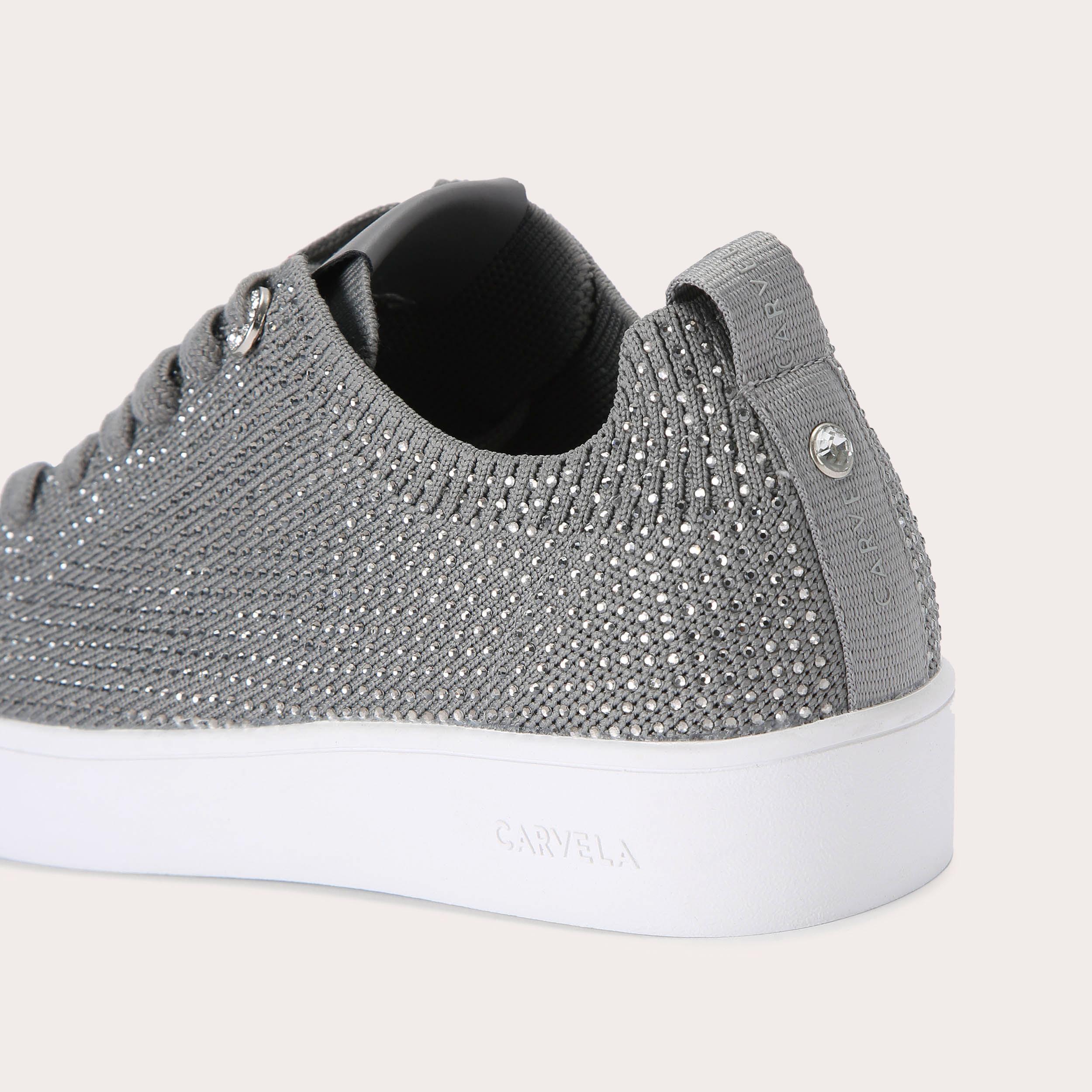 JUPITER Grey Crystal Trainers by CARVELA