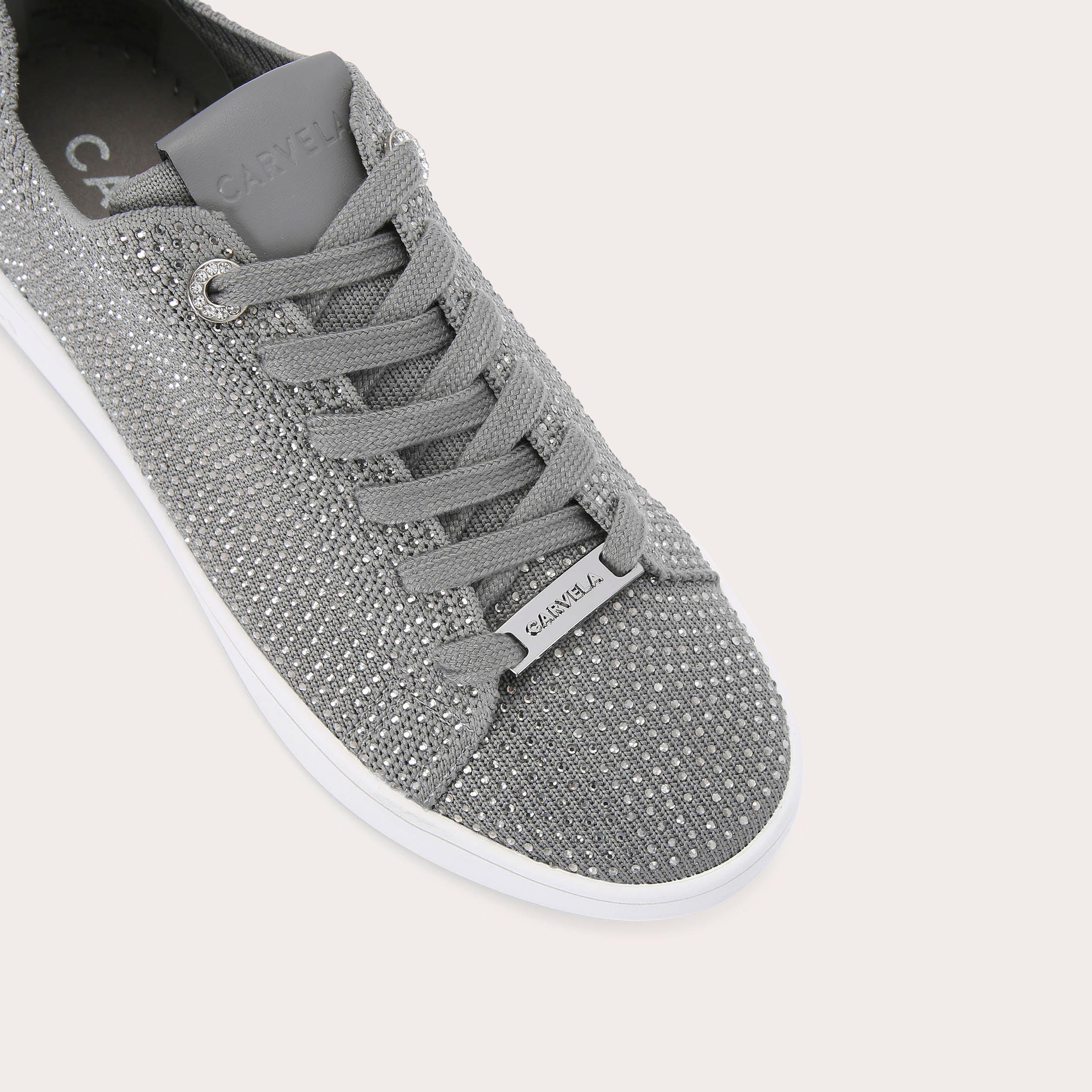 JUPITER Grey Crystal Trainers by CARVELA