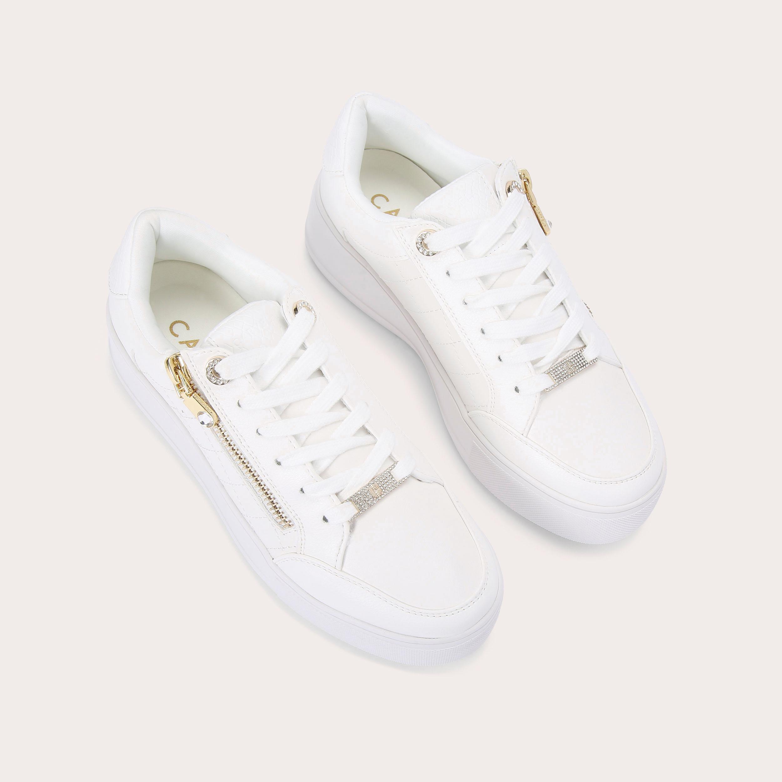 JIVE ZIP White Lace Up Trainer by CARVELA