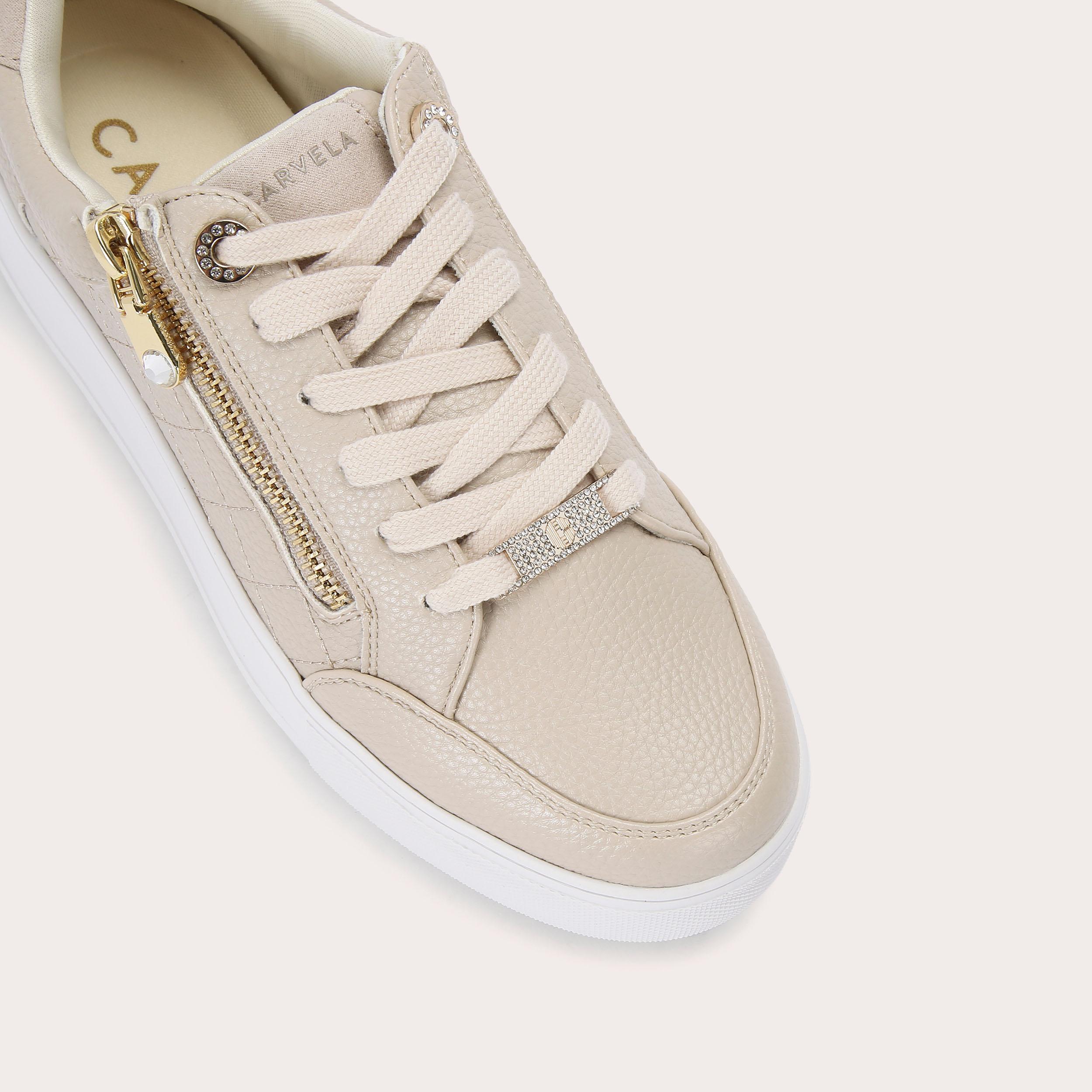 JIVE ZIP Beige Trainer by CARVELA