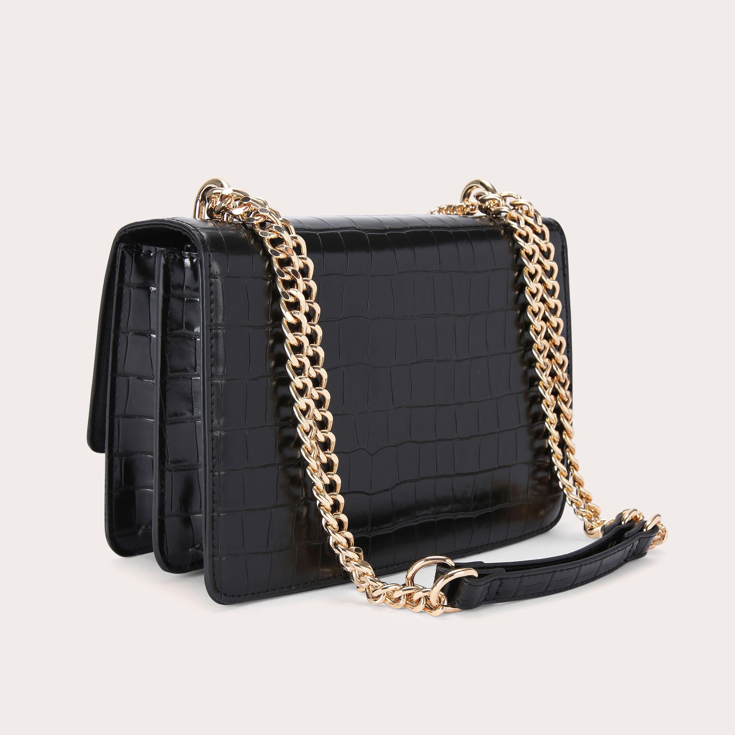 LATTE SHOULDER Black Structured Bag by CARVELA