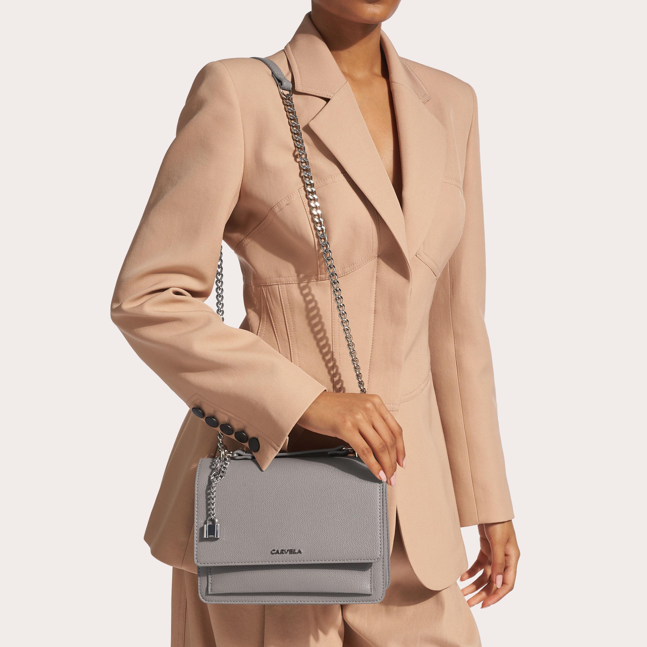 LATTE SHOULDER Taupe Shoulder Bag by CARVELA