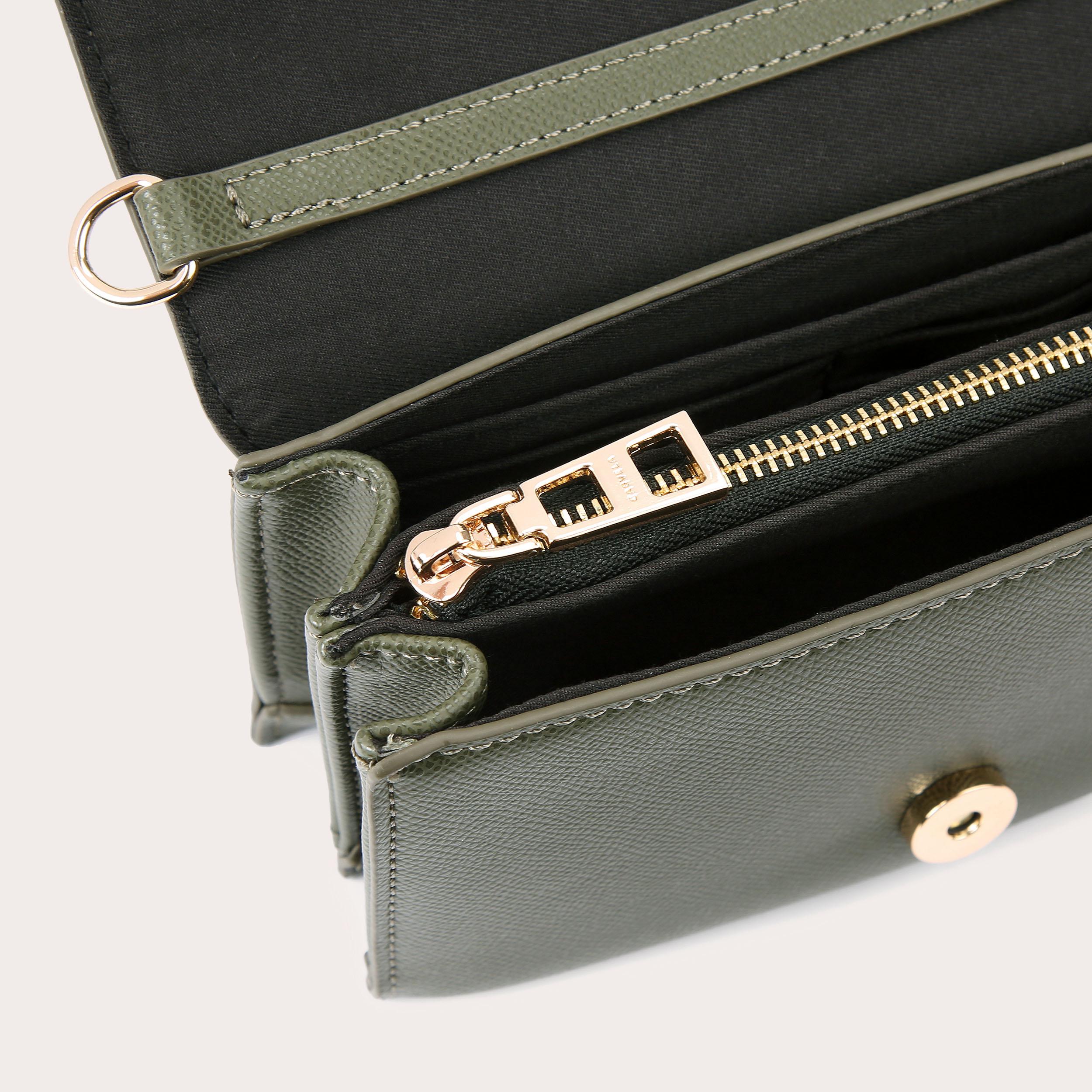 GLOSSY WALLET Khaki Cross Body Bag by CARVELA