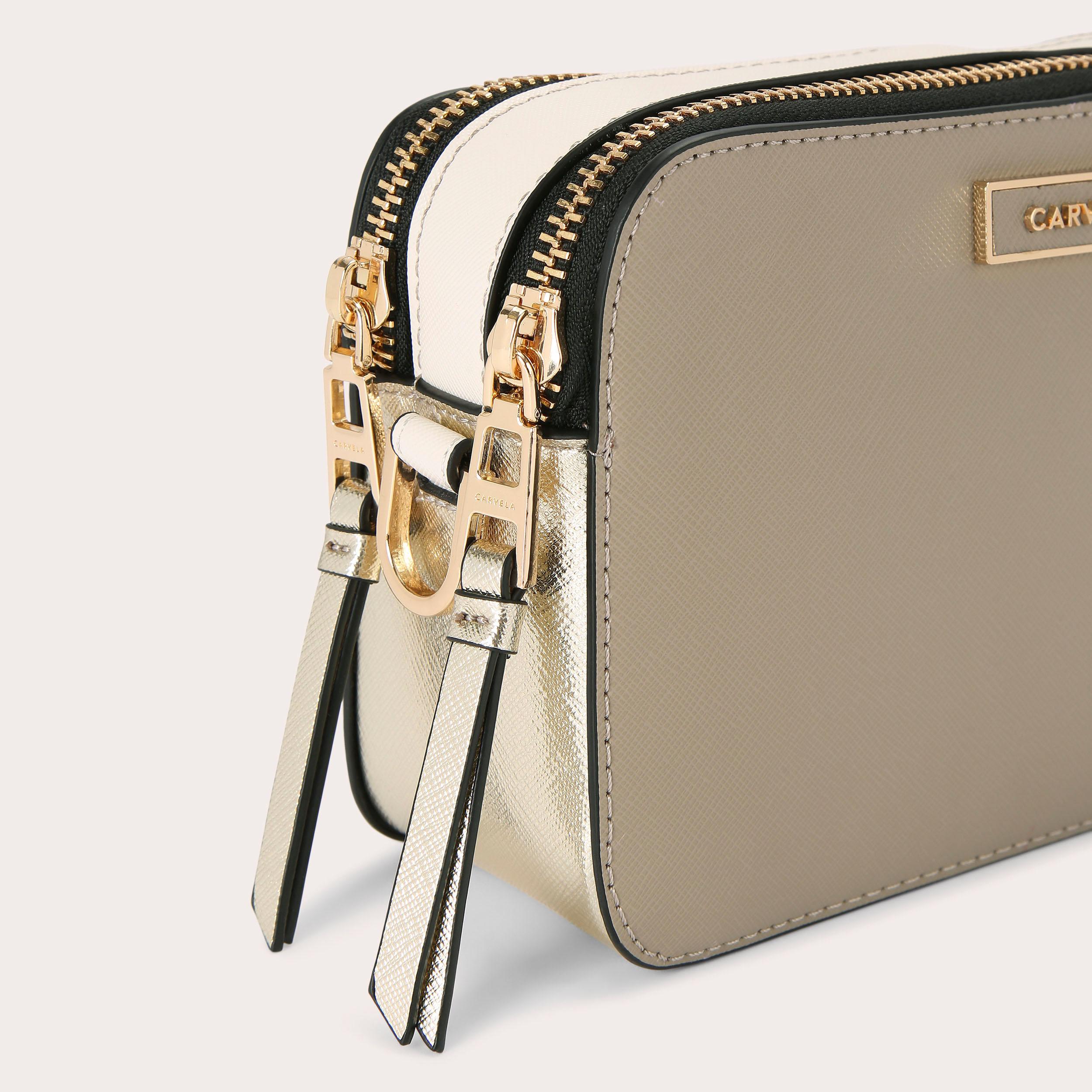 RAPID CAMERA BAG Metallic Gold Camera Bag by CARVELA