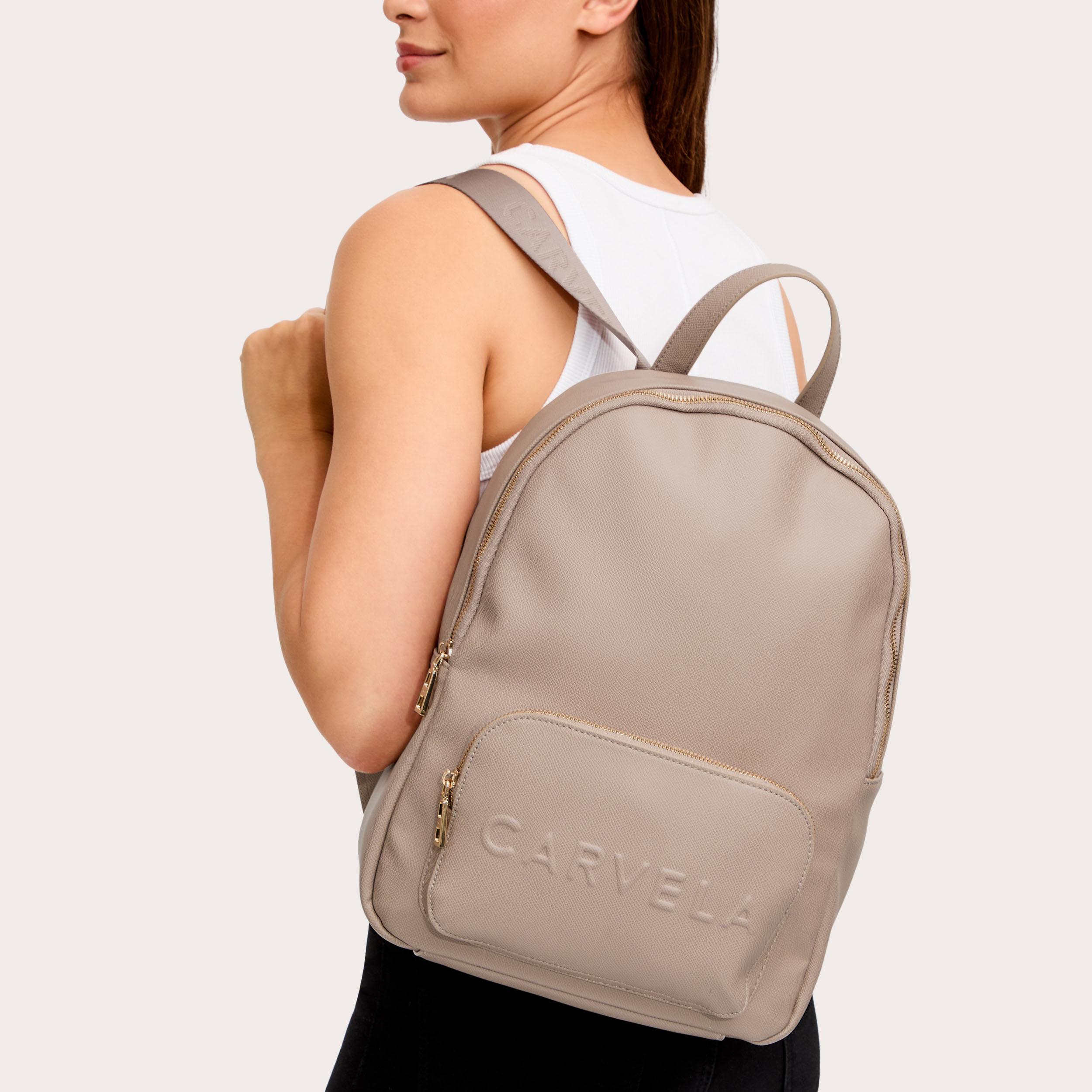 FRAME BACKPACK Taupe Backpack by CARVELA
