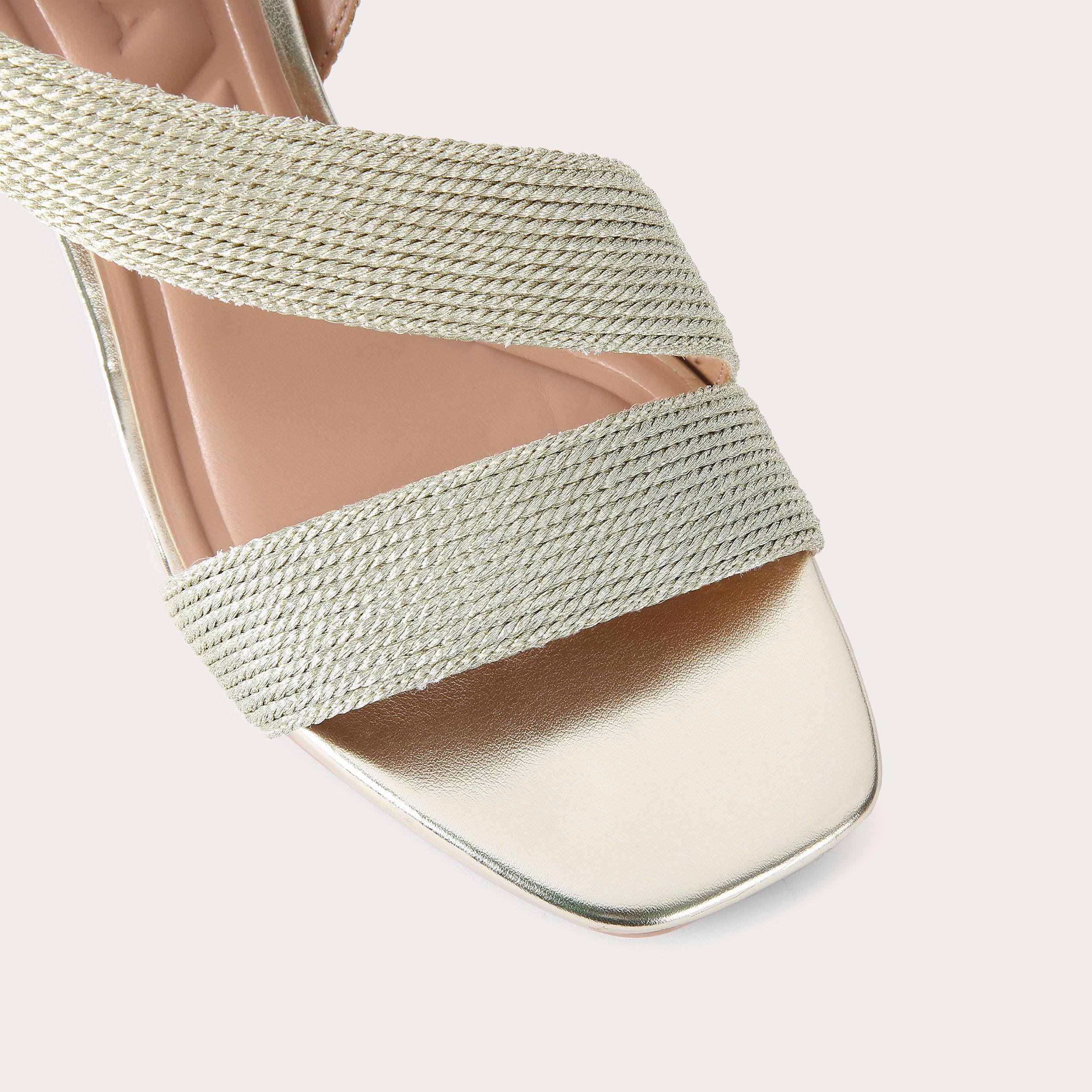 GALA BLOCK 60 Gold Block Heel Sandals by CARVELA