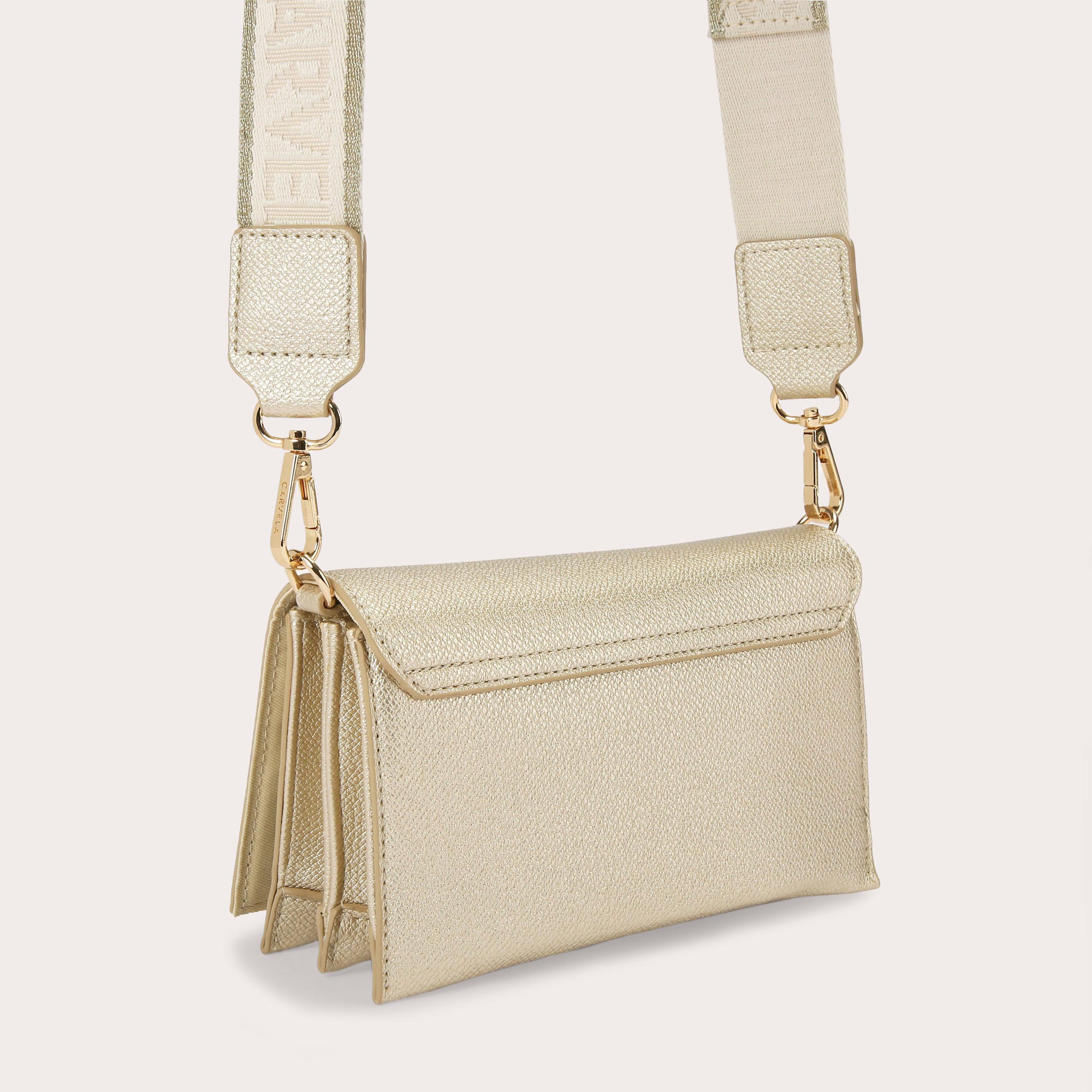 FRAME WALLET X BODY Gold Textured Wallet On Chain by CARVELA