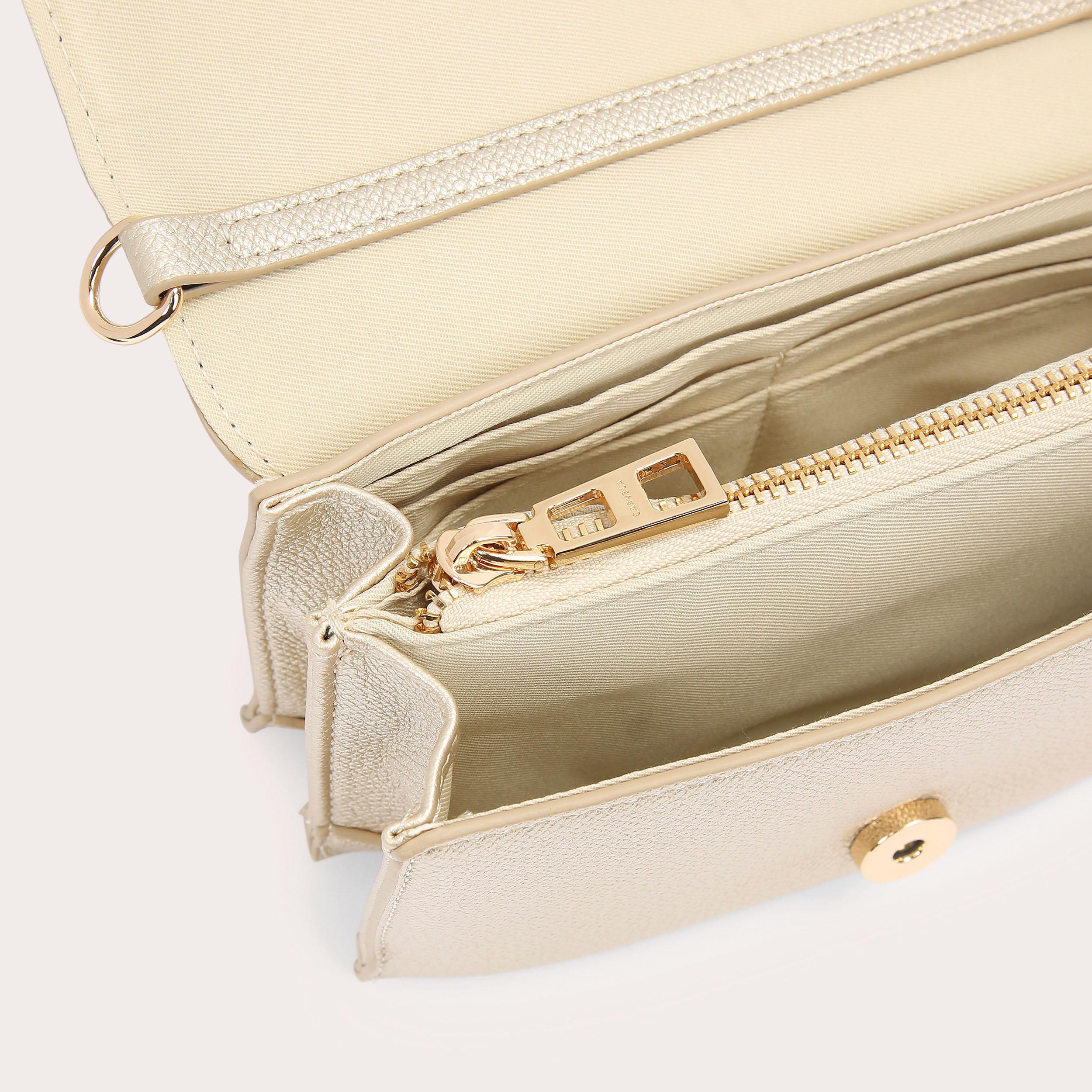 FRAME WALLET X BODY Gold Textured Wallet On Chain by CARVELA