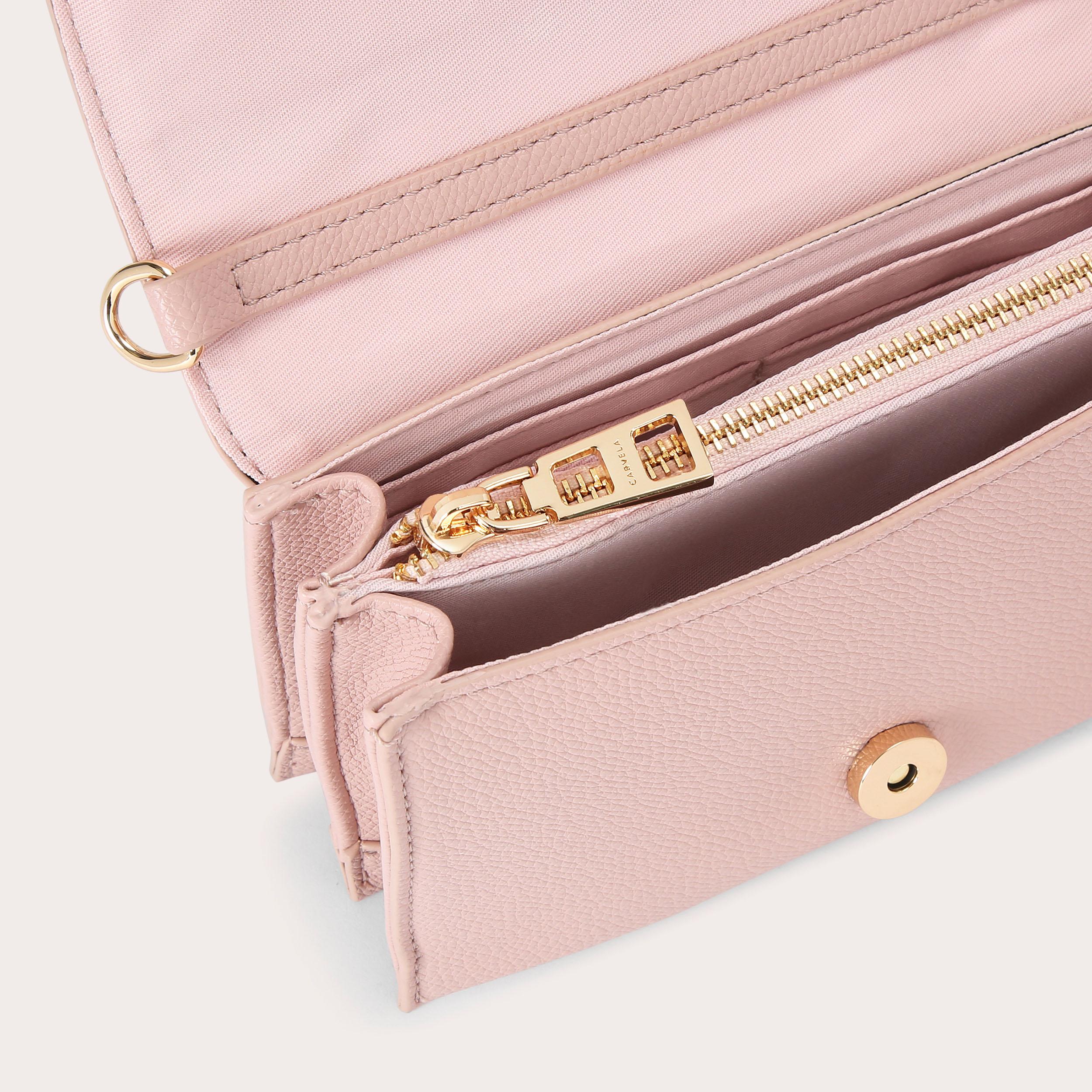 FRAME WALLET X BODY Pink Cross Body Wallet by CARVELA