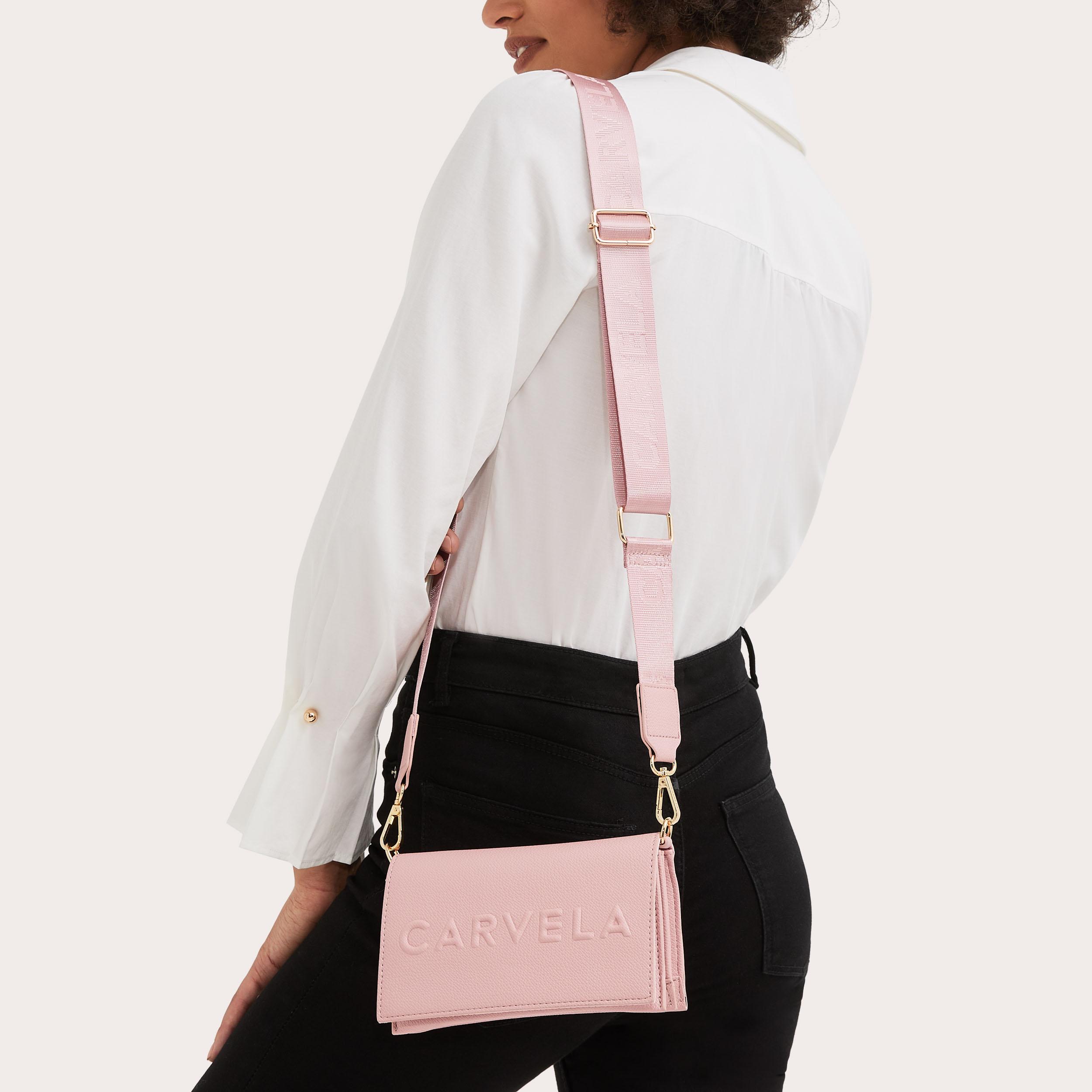 FRAME WALLET X BODY Pink Cross Body Wallet by CARVELA