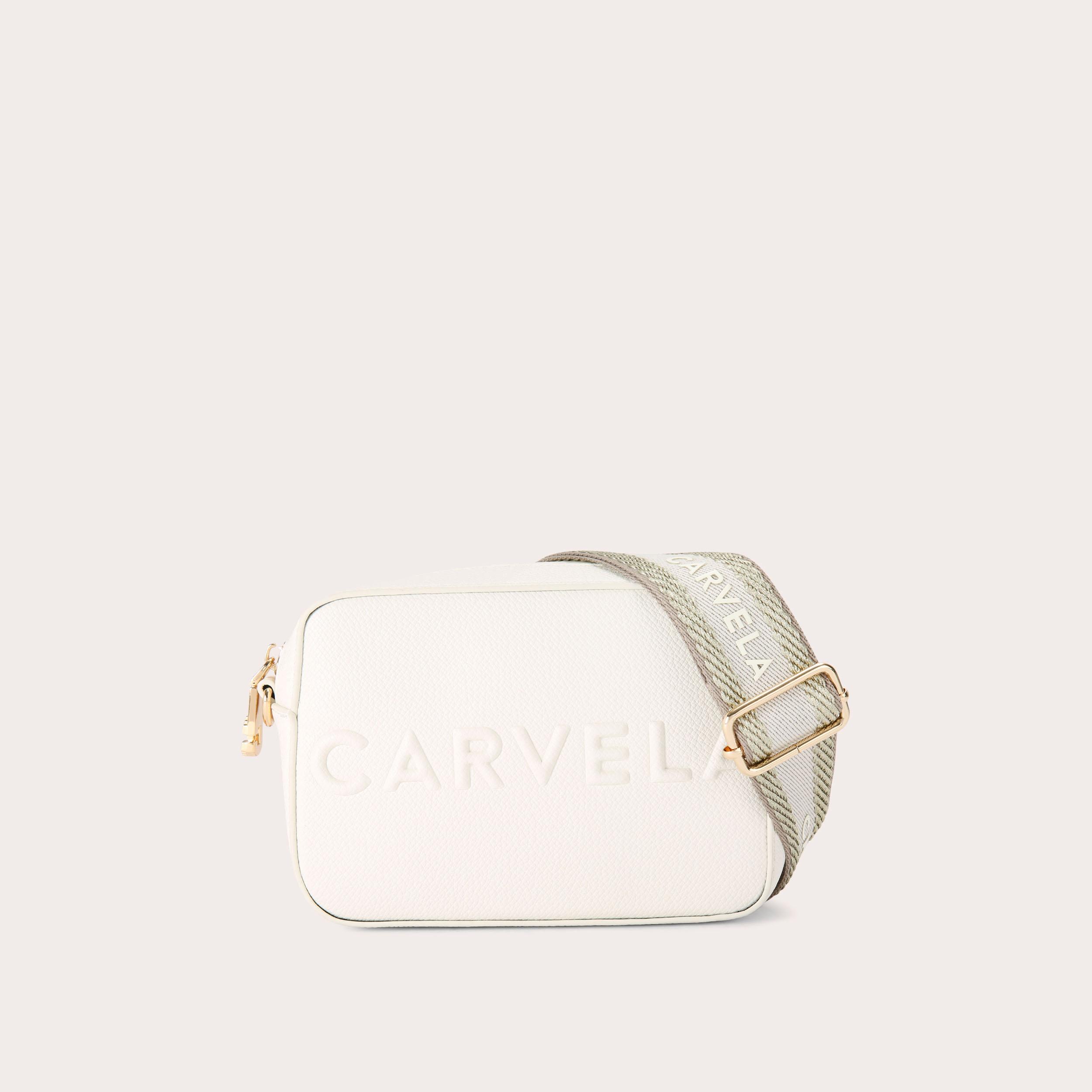 FRAME MINI X BODY White Mini Cross Body Bag by CARVELA