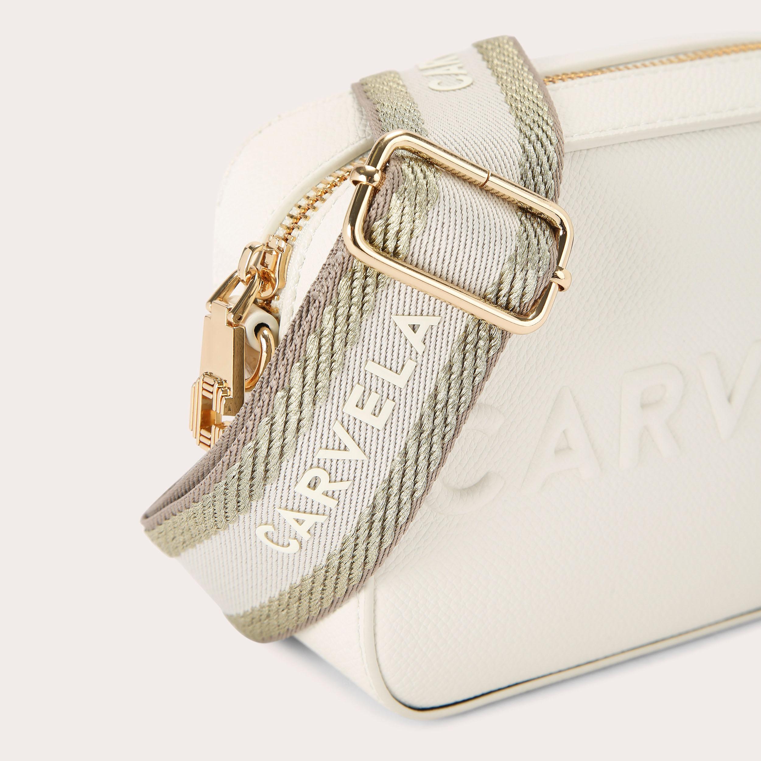 FRAME MINI X BODY White Mini Cross Body Bag by CARVELA