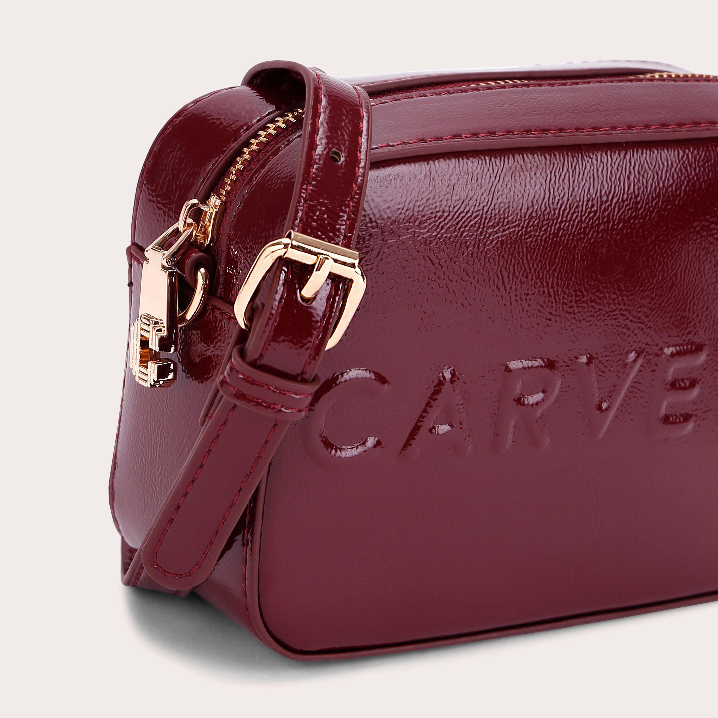 FRAME MINI X BODY Dark Red Cross Body Bag by CARVELA