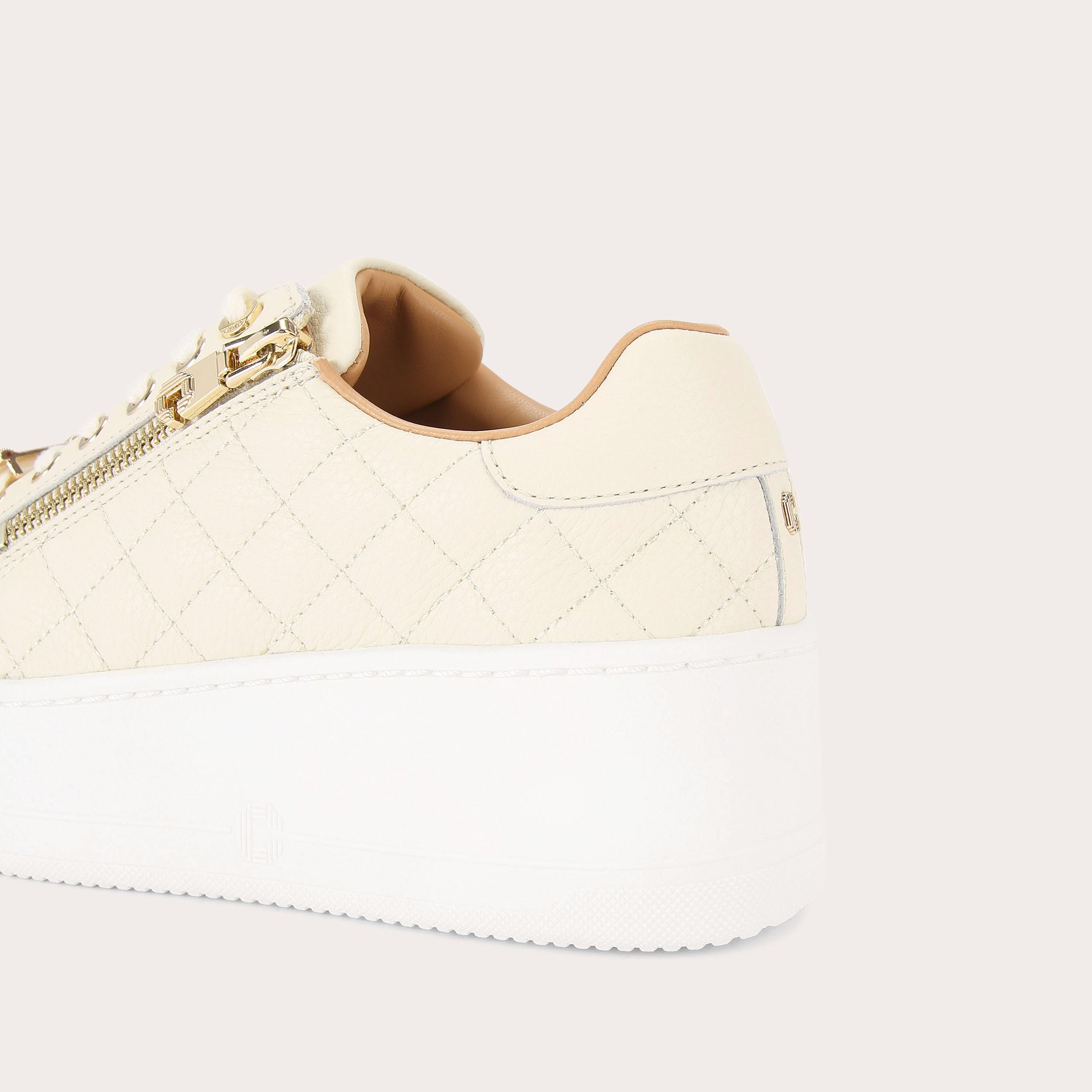 CONNECTED ZIP Cream Zip Up Trainers by CARVELA