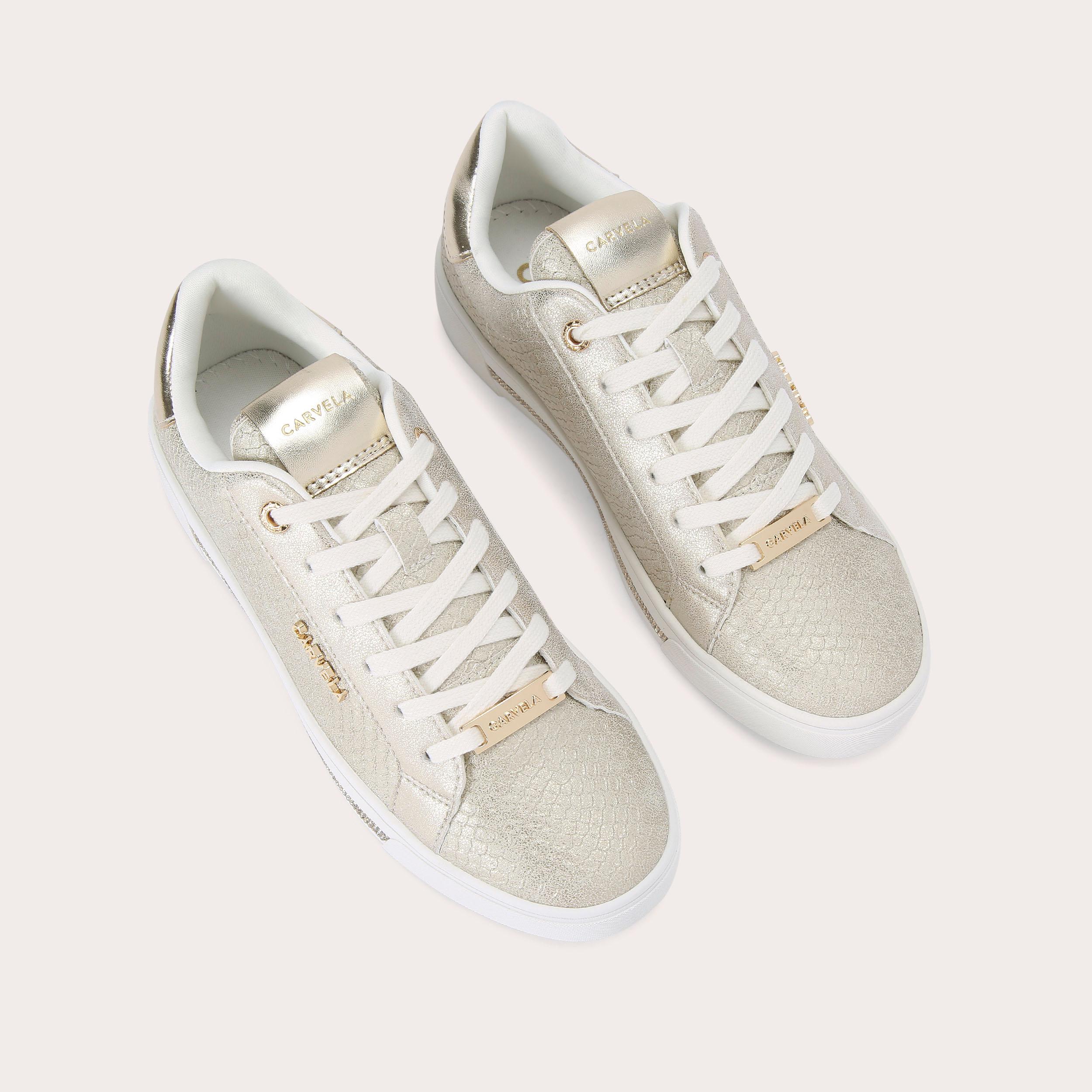 DIAMOND Gold Snake Print Trainer by CARVELA