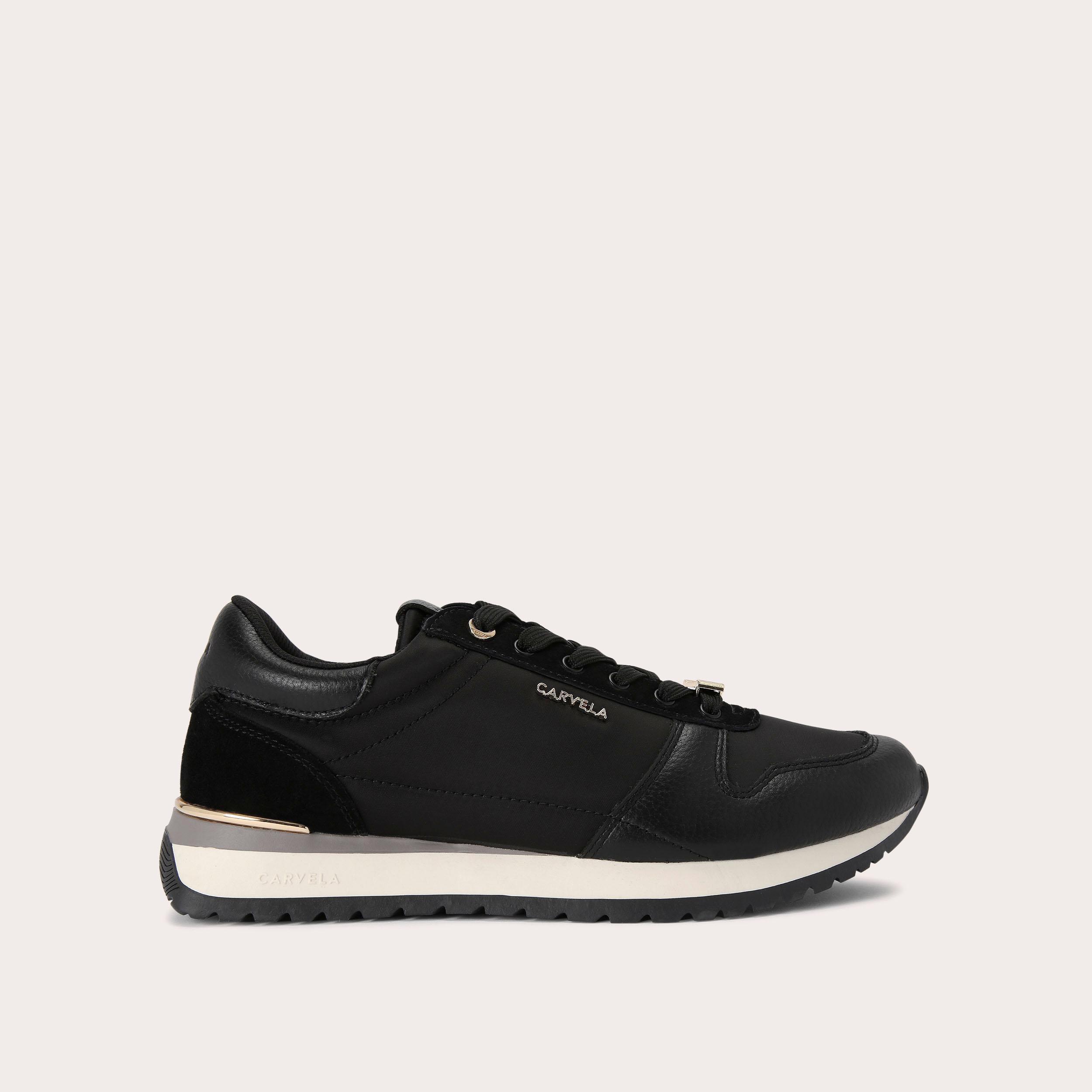 TRACK STAR Black Nylon Lace Up Trainer by CARVELA