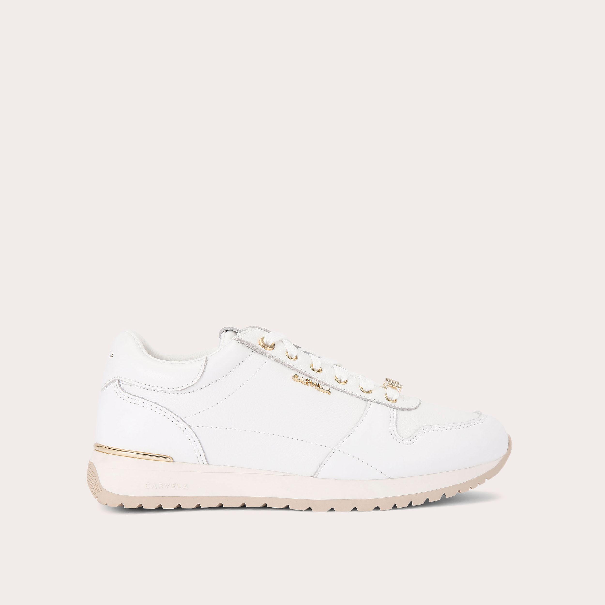 TRACK STAR White Lace Up Trainer by CARVELA