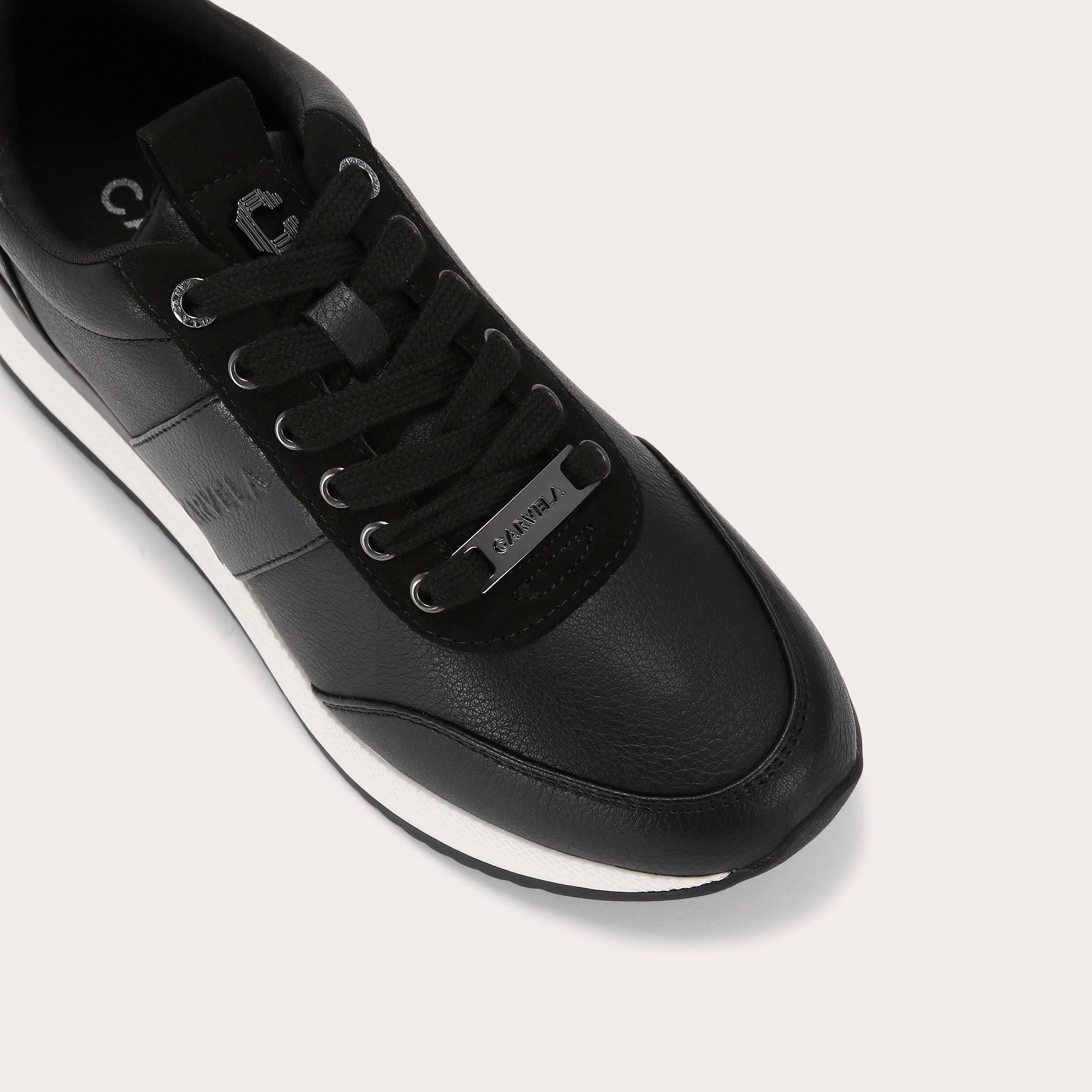 FRAME RUNNER Black Lace Up Trainer by CARVELA
