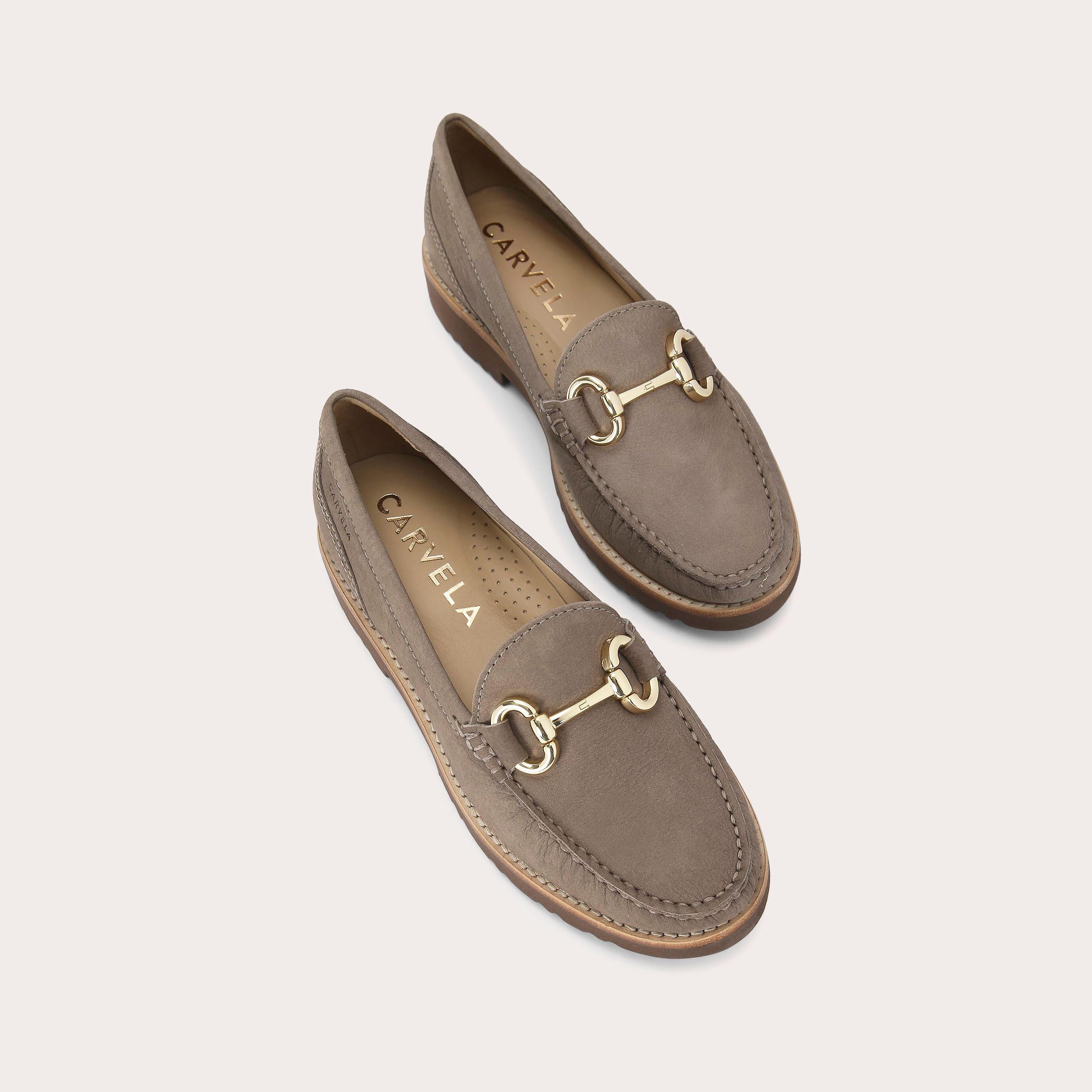 CHORD Grey Suede Leather Flats by CARVELA COMFORT
