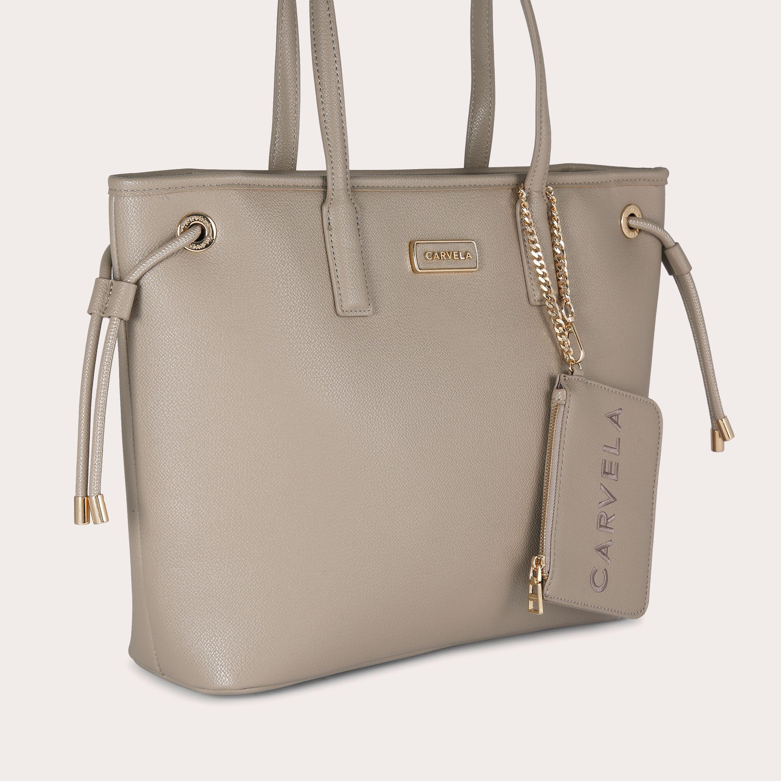 CARRIE TOTE Taupe Shoulder Bag by CARVELA