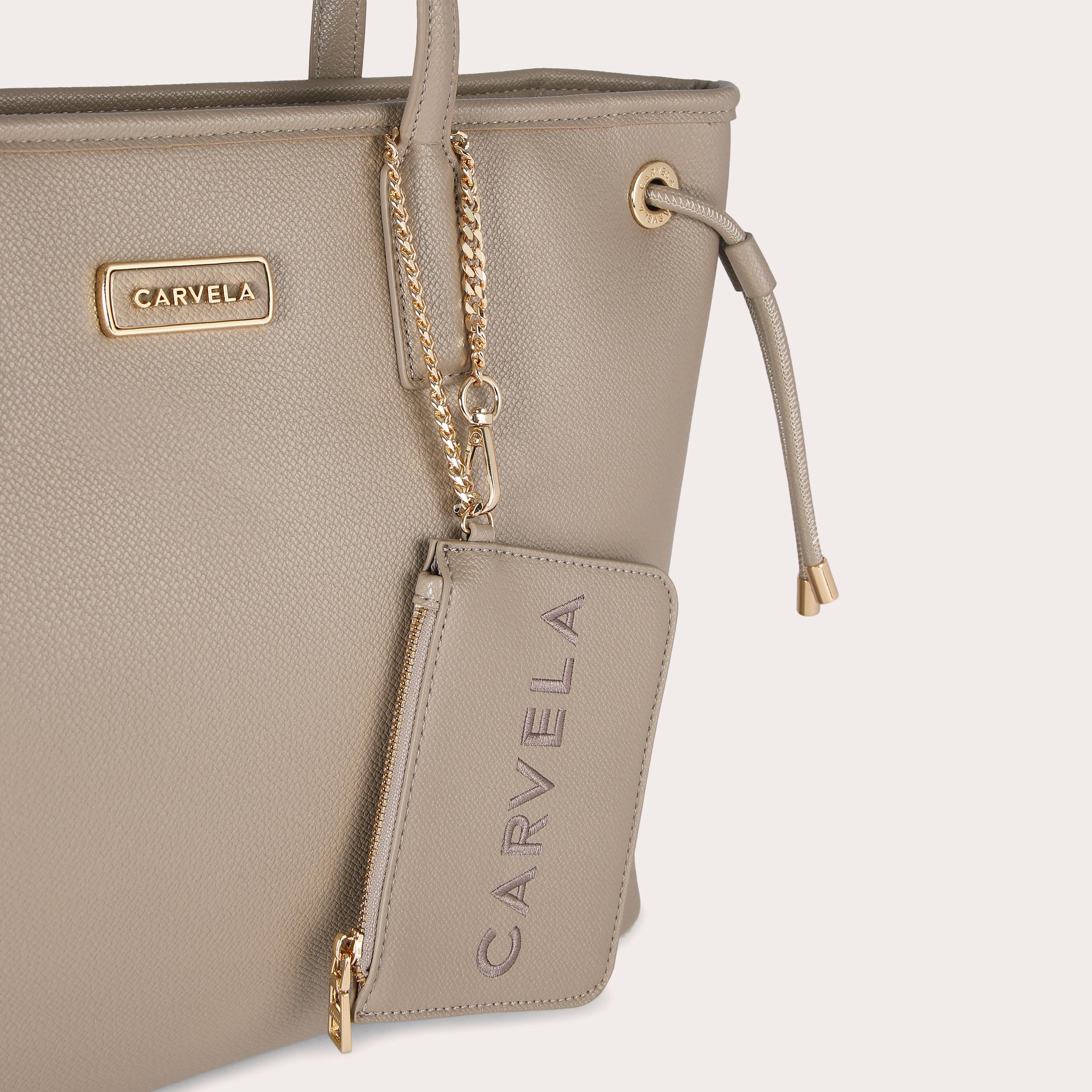 CARRIE TOTE Taupe Shoulder Bag by CARVELA