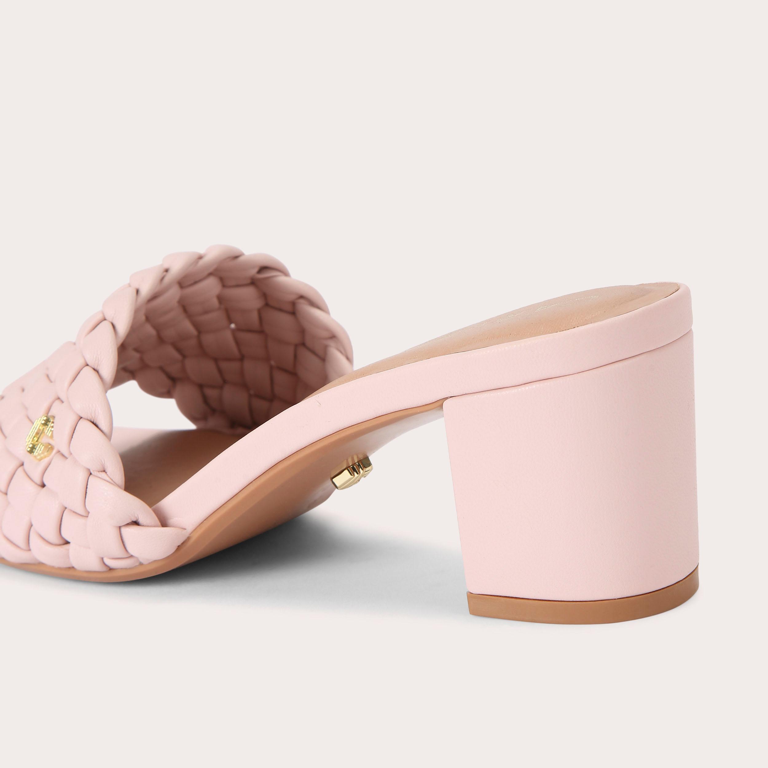LATTICE Pink Woven Slip On Mules by CARVELA