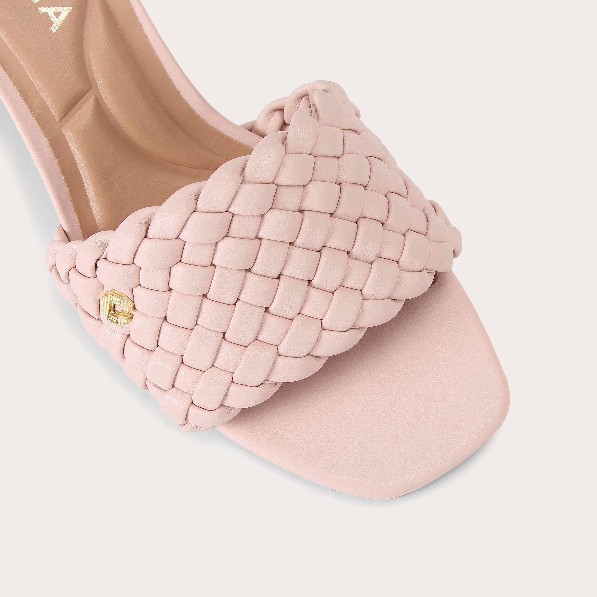 LATTICE Pink Woven Slip On Mules by CARVELA