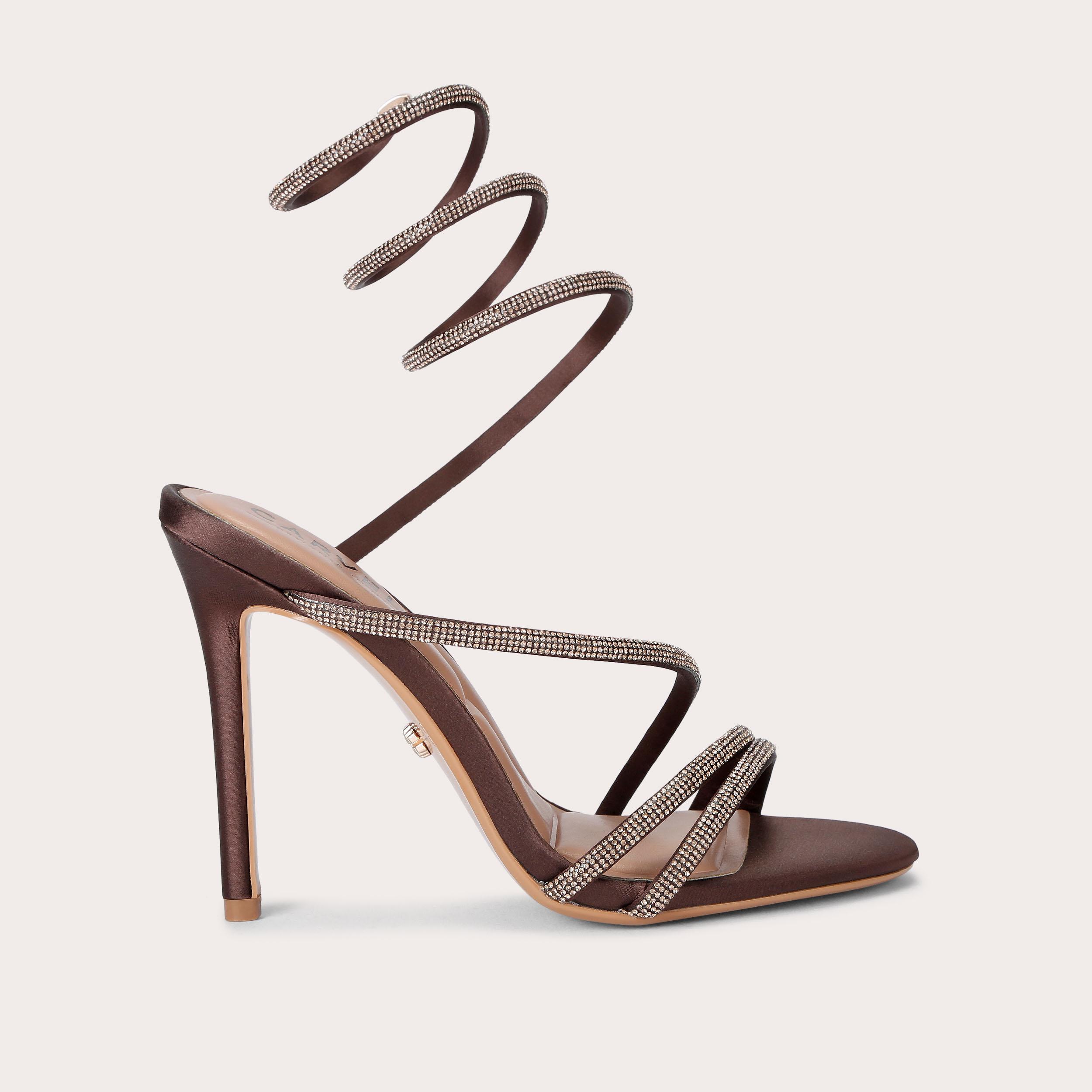 SPIRAL 105 Brown Stiletto Spiral Heels by CARVELA