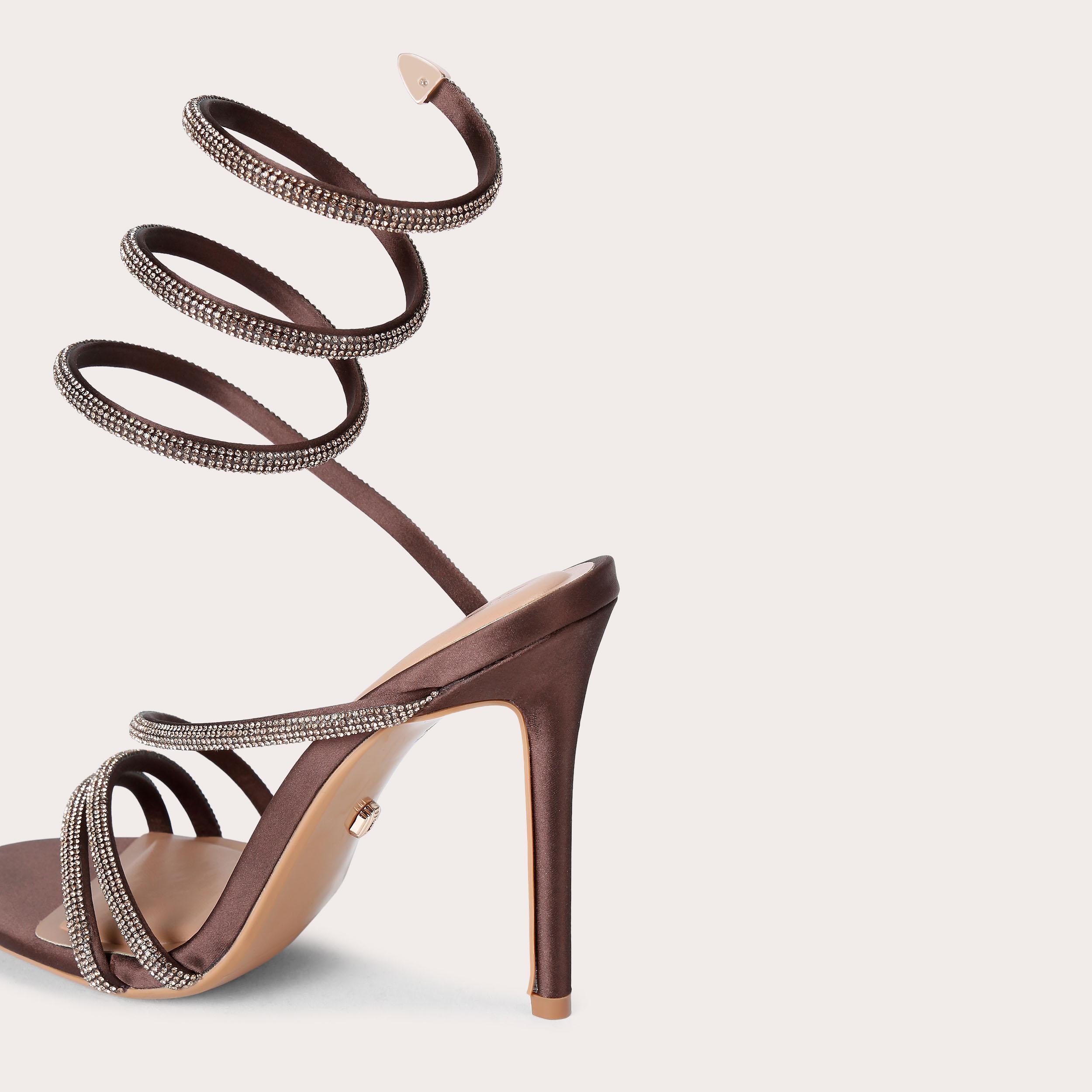 SPIRAL 105 Brown Stiletto Spiral Heels by CARVELA
