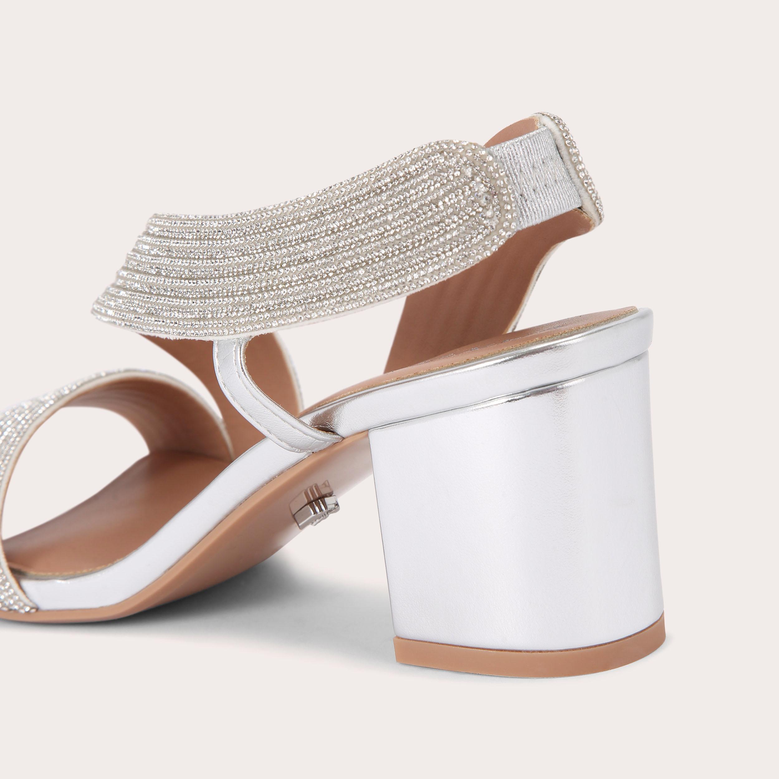 GALA BLOCK JEWEL 60 Silver Slingback Heel by CARVELA