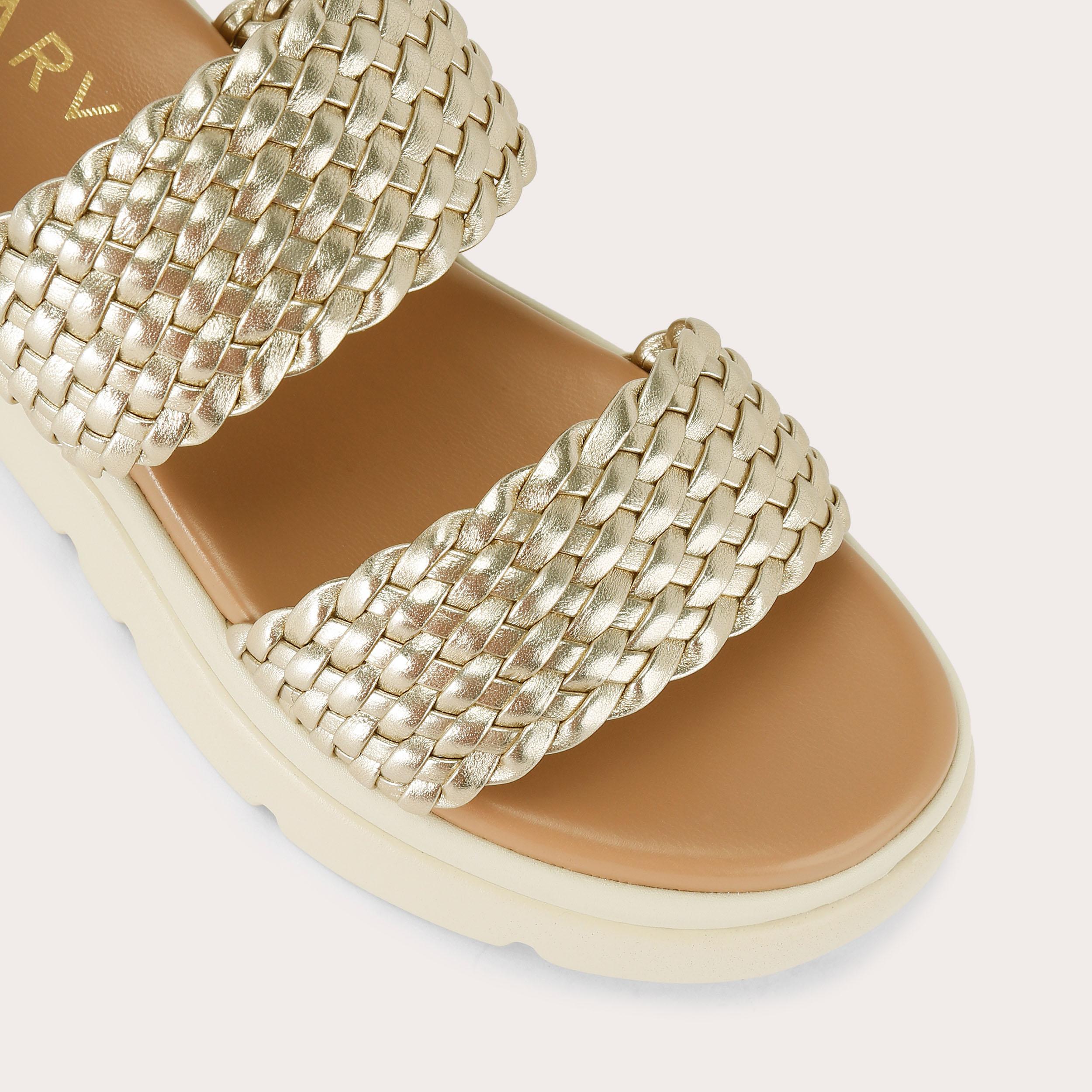 KRYPTON WEAVE Gold Woven Sandal by CARVELA COMFORT