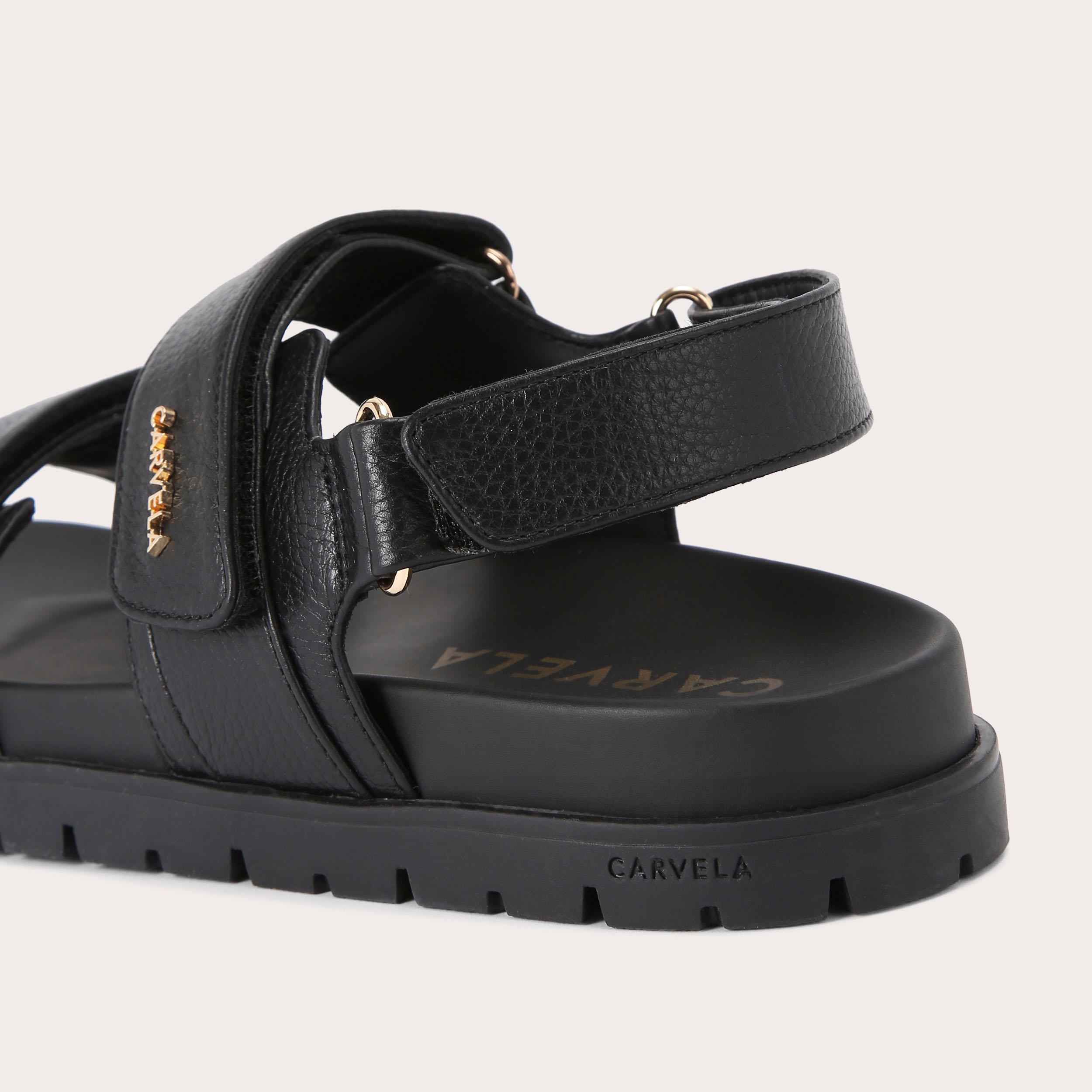 FAME Black Velcro Sandal by CARVELA