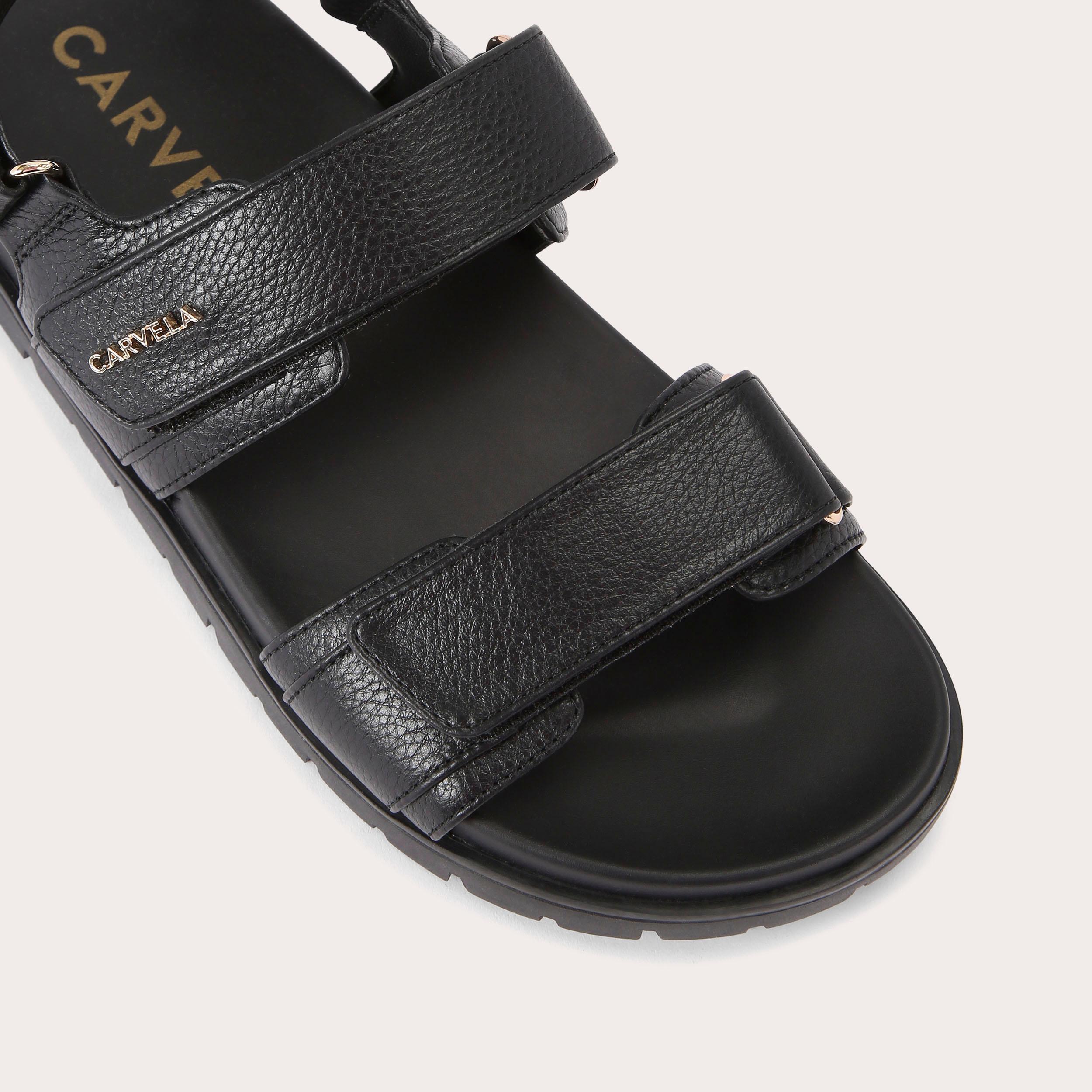 FAME Black Velcro Sandal by CARVELA