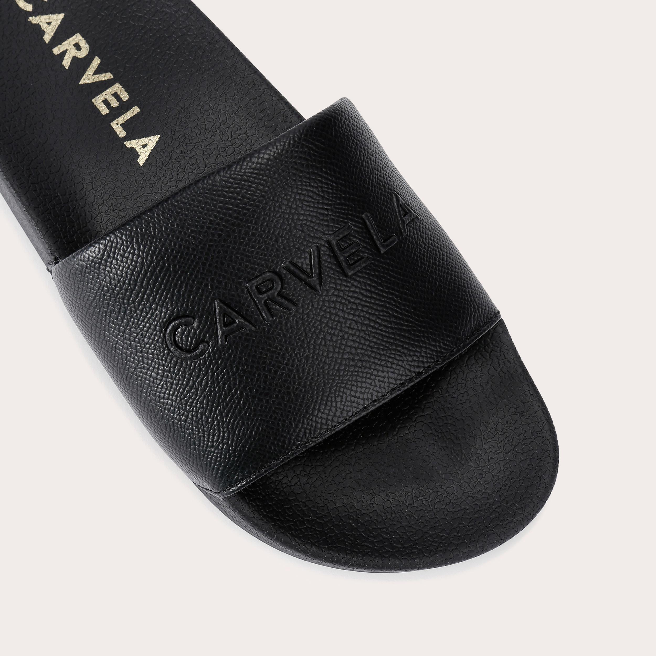 FRAME SLIDER Black Slider Sandals by CARVELA