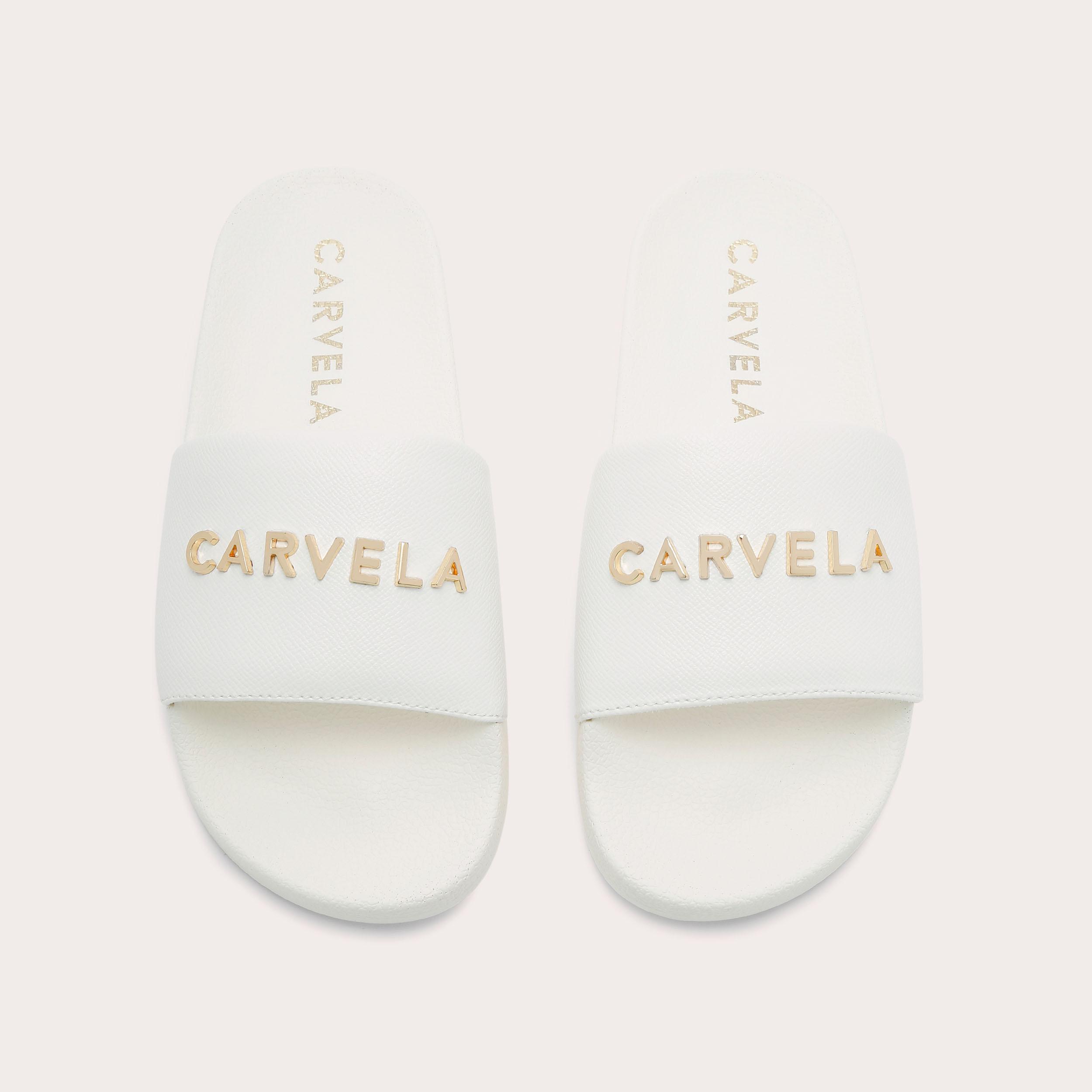 FRAME SLIDER White Slider Sandals by CARVELA