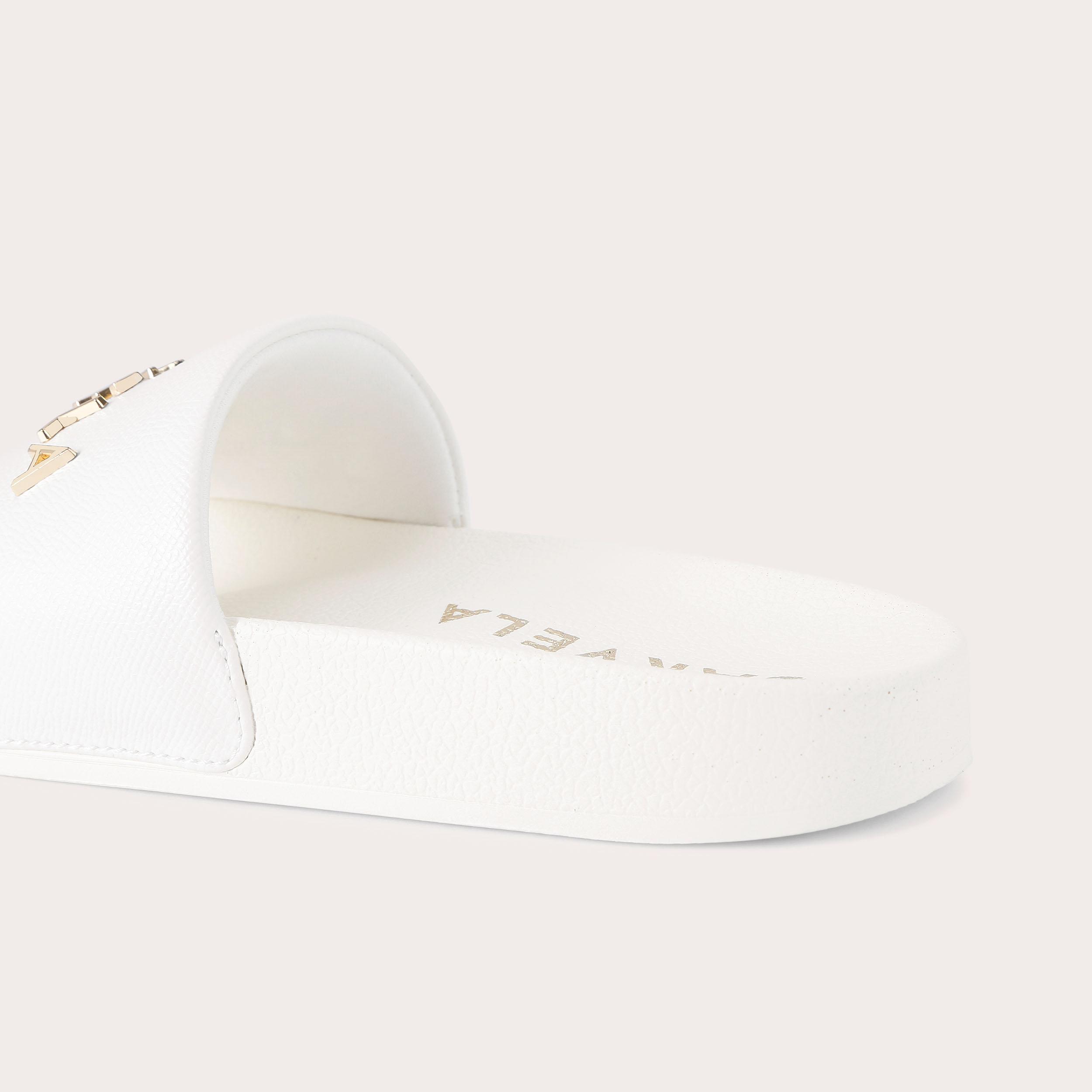 FRAME SLIDER White Slider Sandals by CARVELA