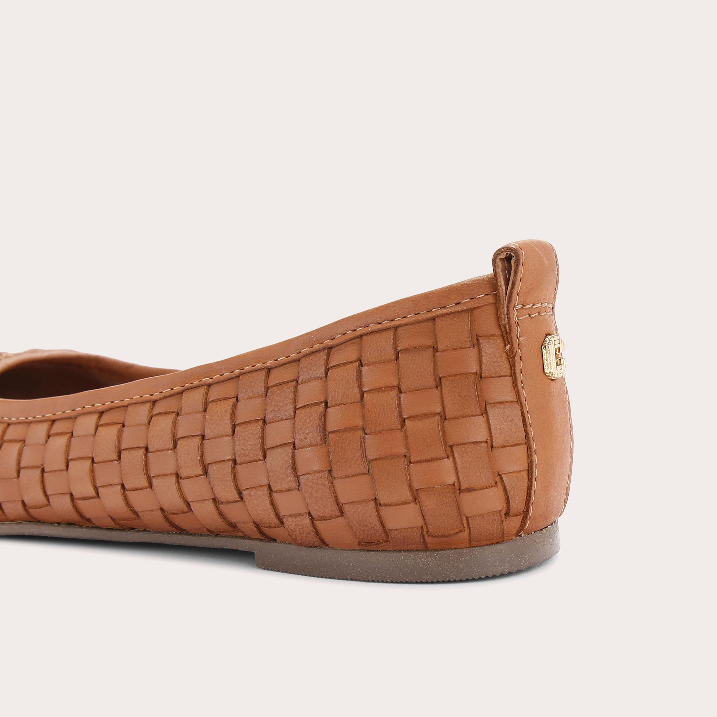 EVIE Tan Leather Slip On Ballet Flat by CARVELA