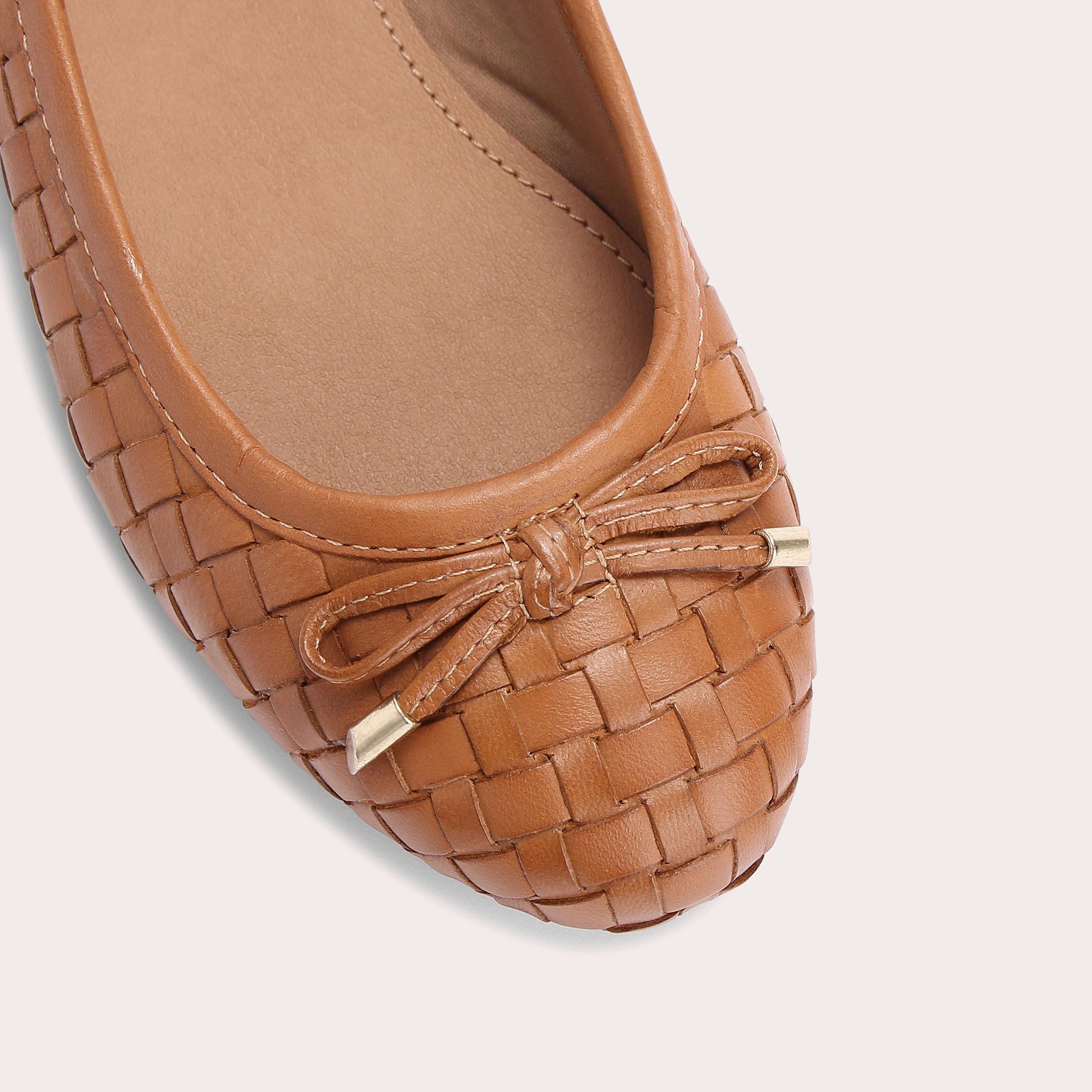 EVIE Tan Leather Slip On Ballet Flat by CARVELA
