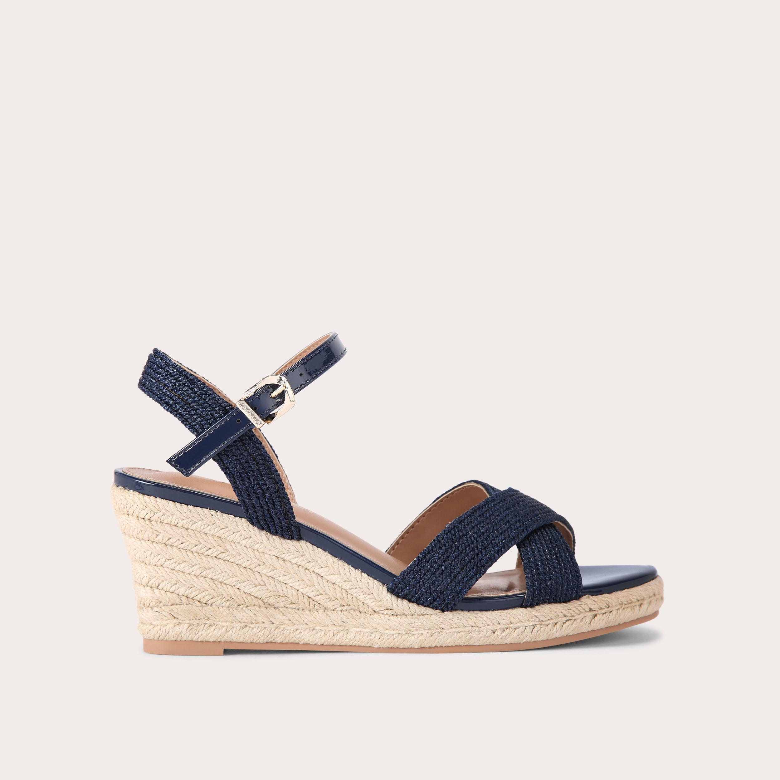 DIVINE Navy Rope Wedge Heels by CARVELA