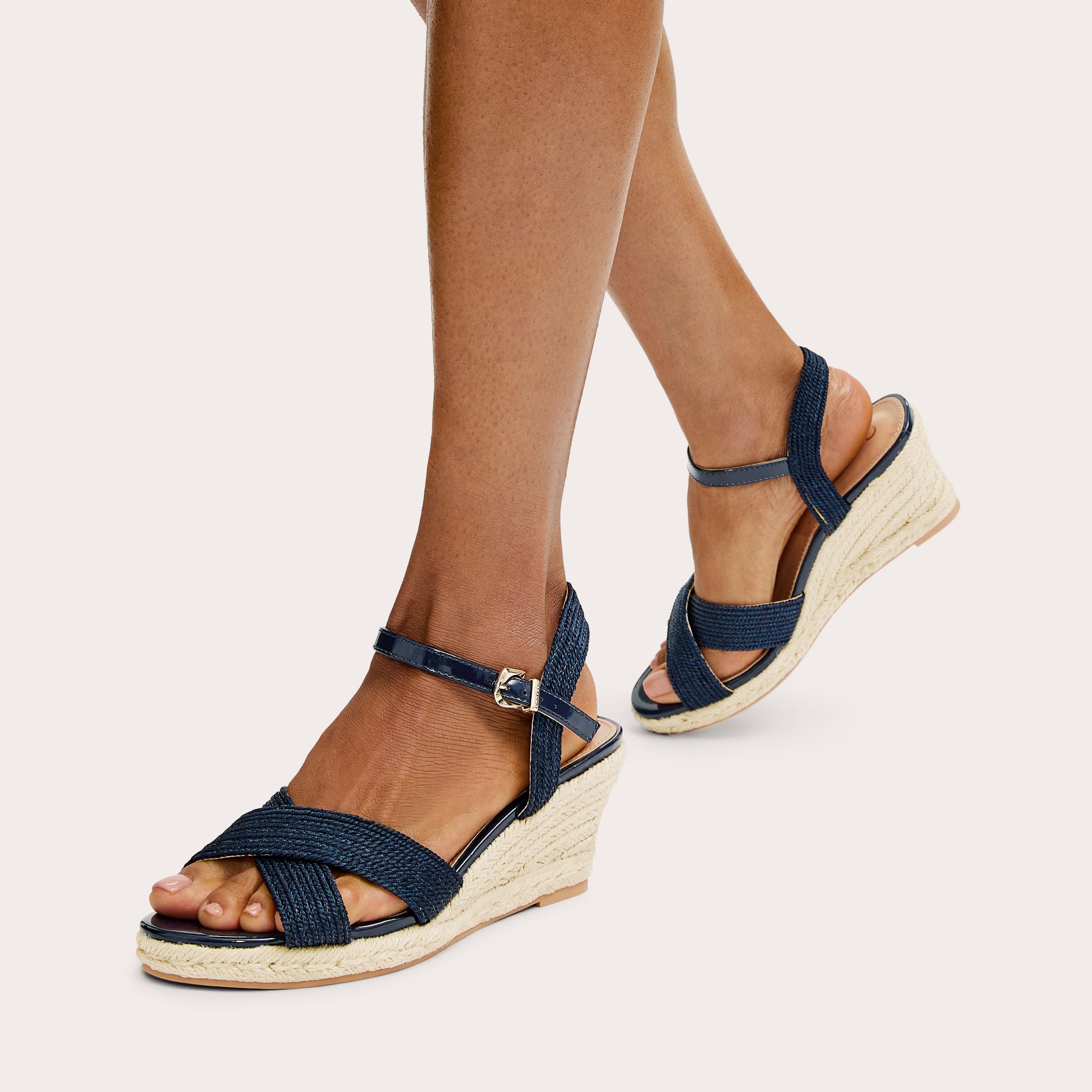 DIVINE Navy Rope Wedge Heels by CARVELA