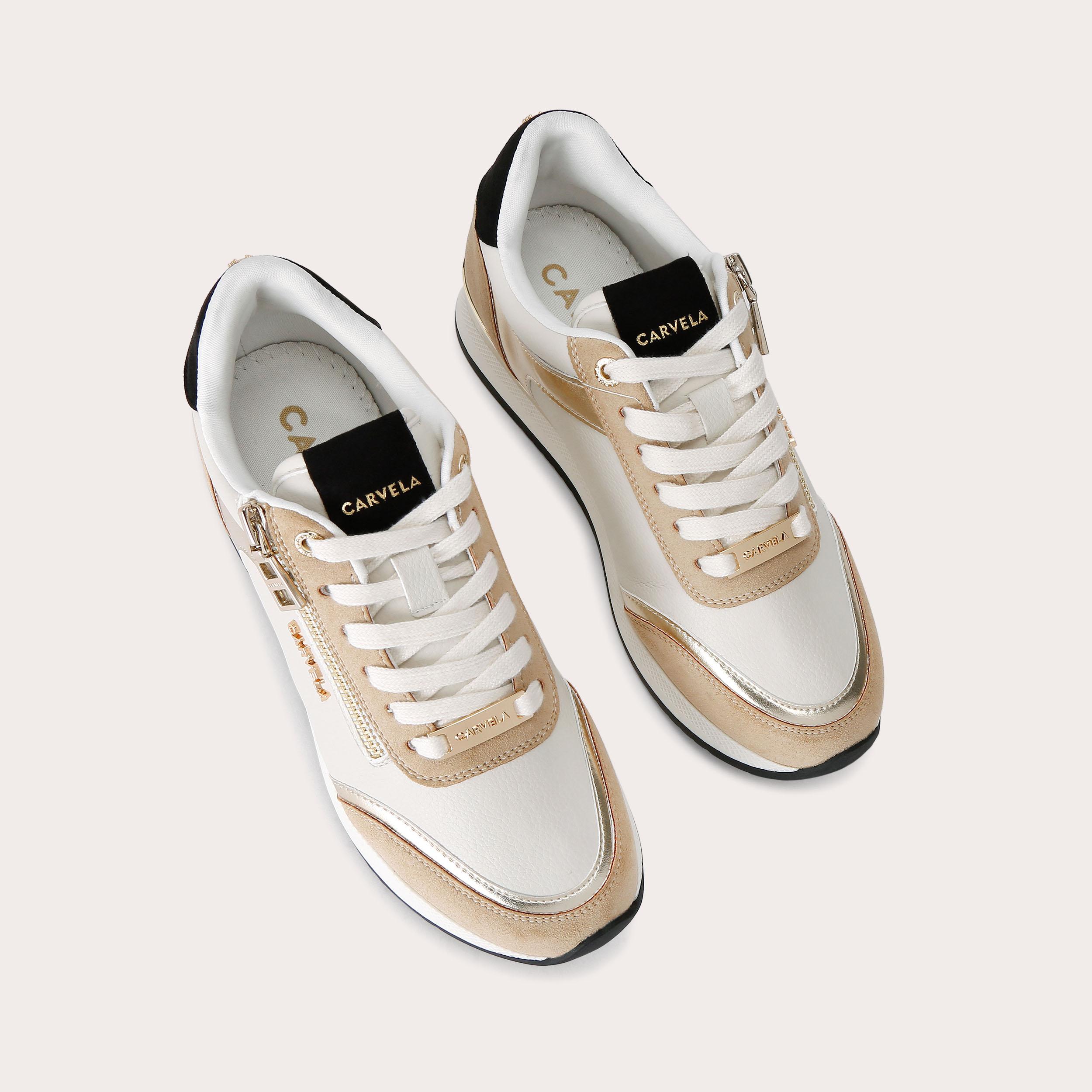 JANEIRO ZIP RUNNER Blush Lace Up Trainer by CARVELA